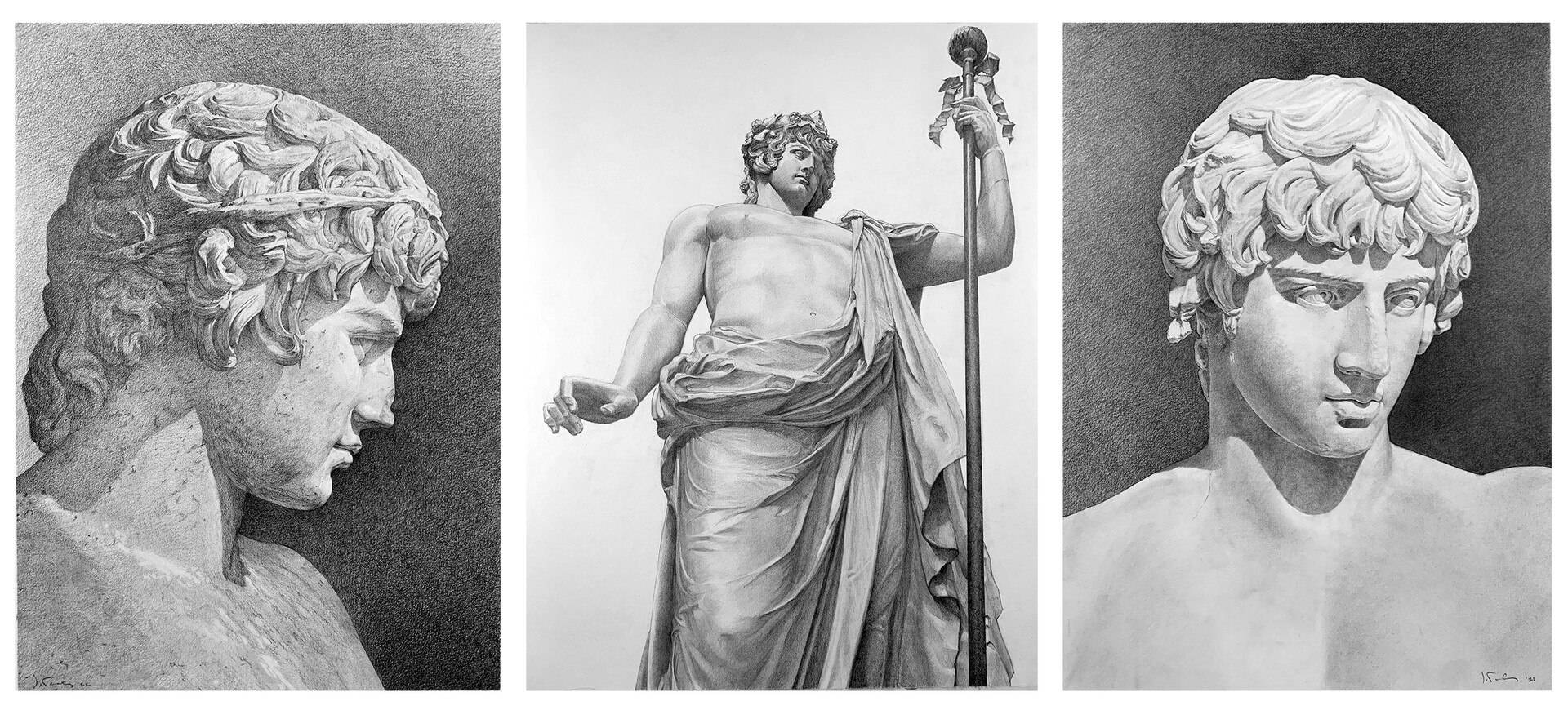 ArtStation - Ephemeral Beauty (Three drawings Antinous)