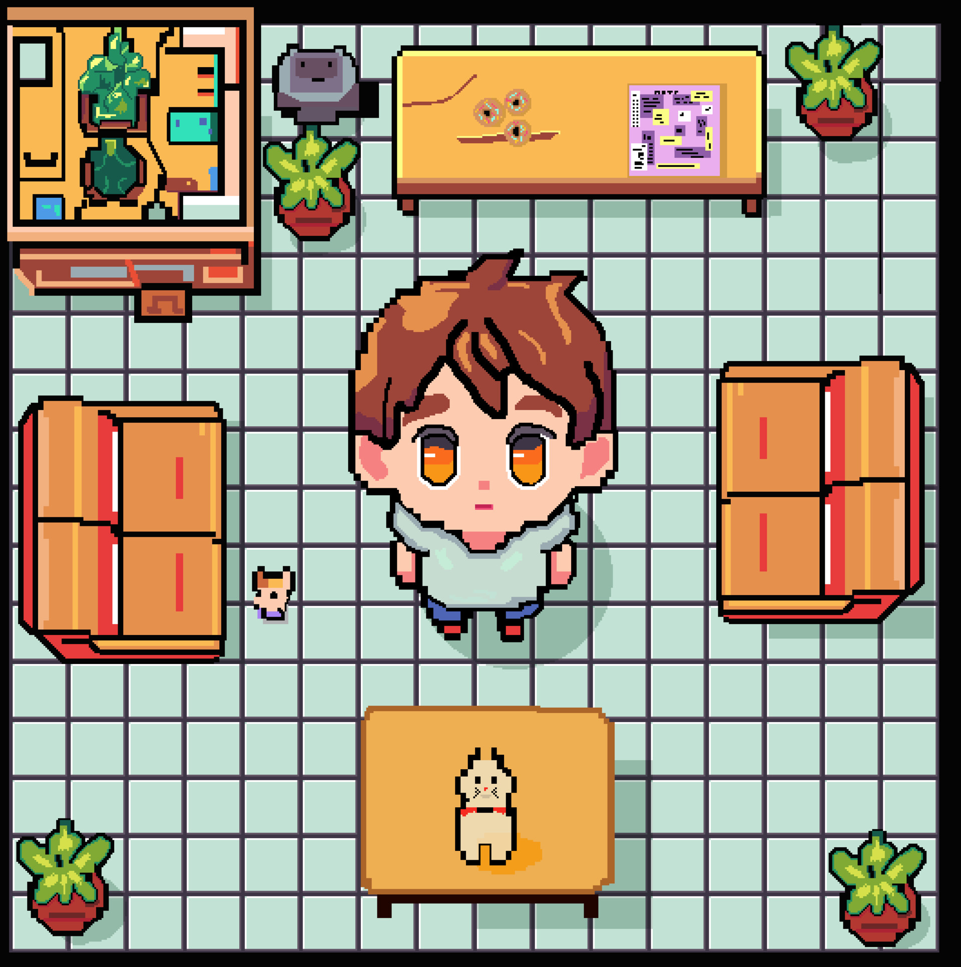 ArtStation - Top Down Room Pixel Art