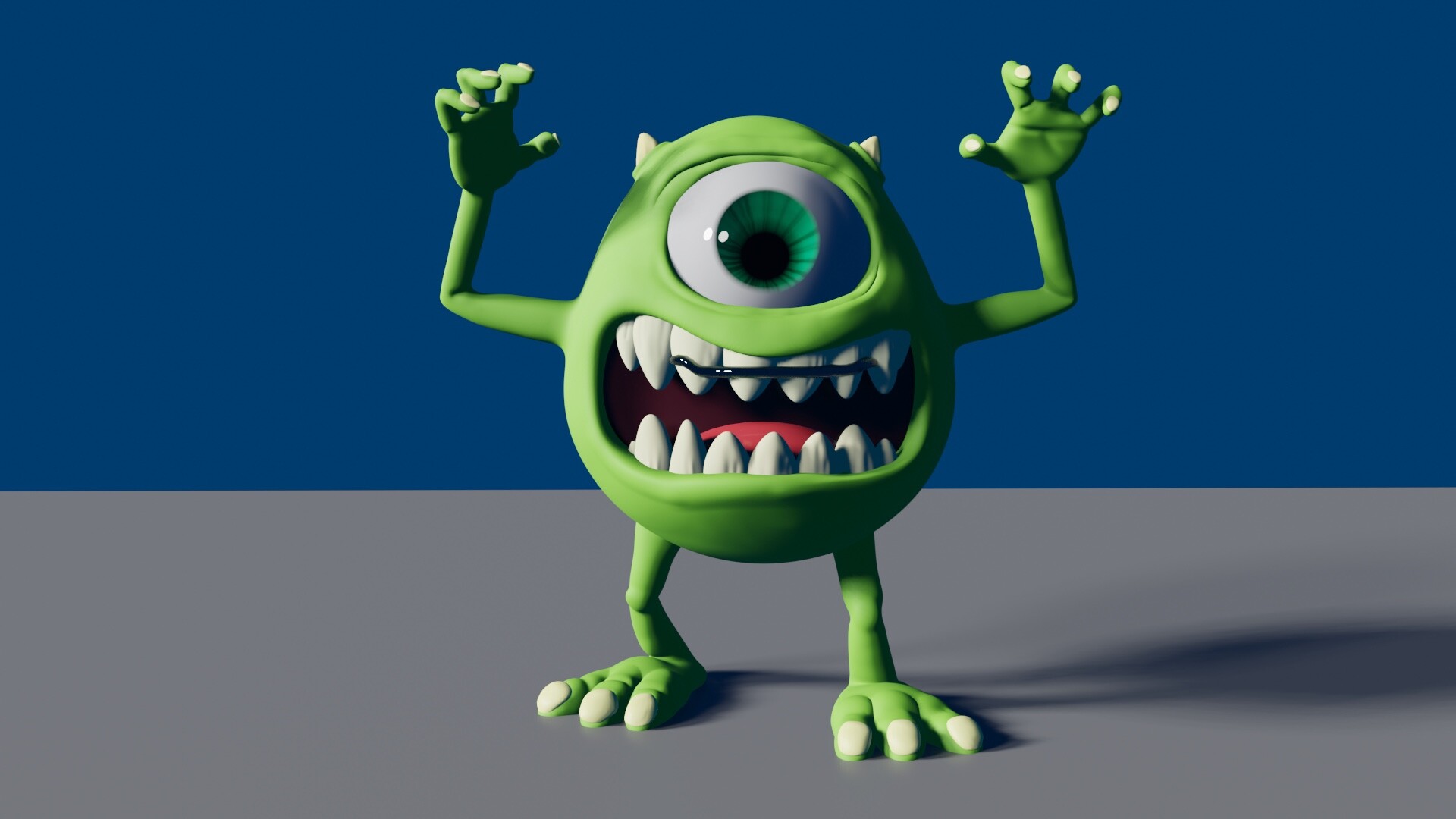 ArtStation - My 3D model of Mike Wazowski 💚