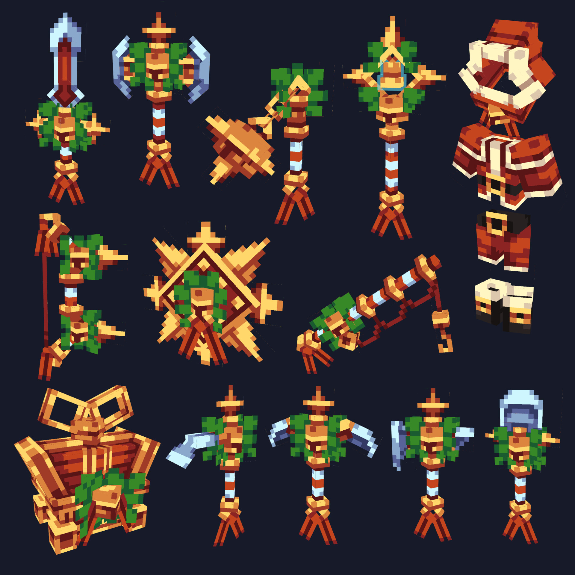 ArtStation - Minecraft Chrtistmas set