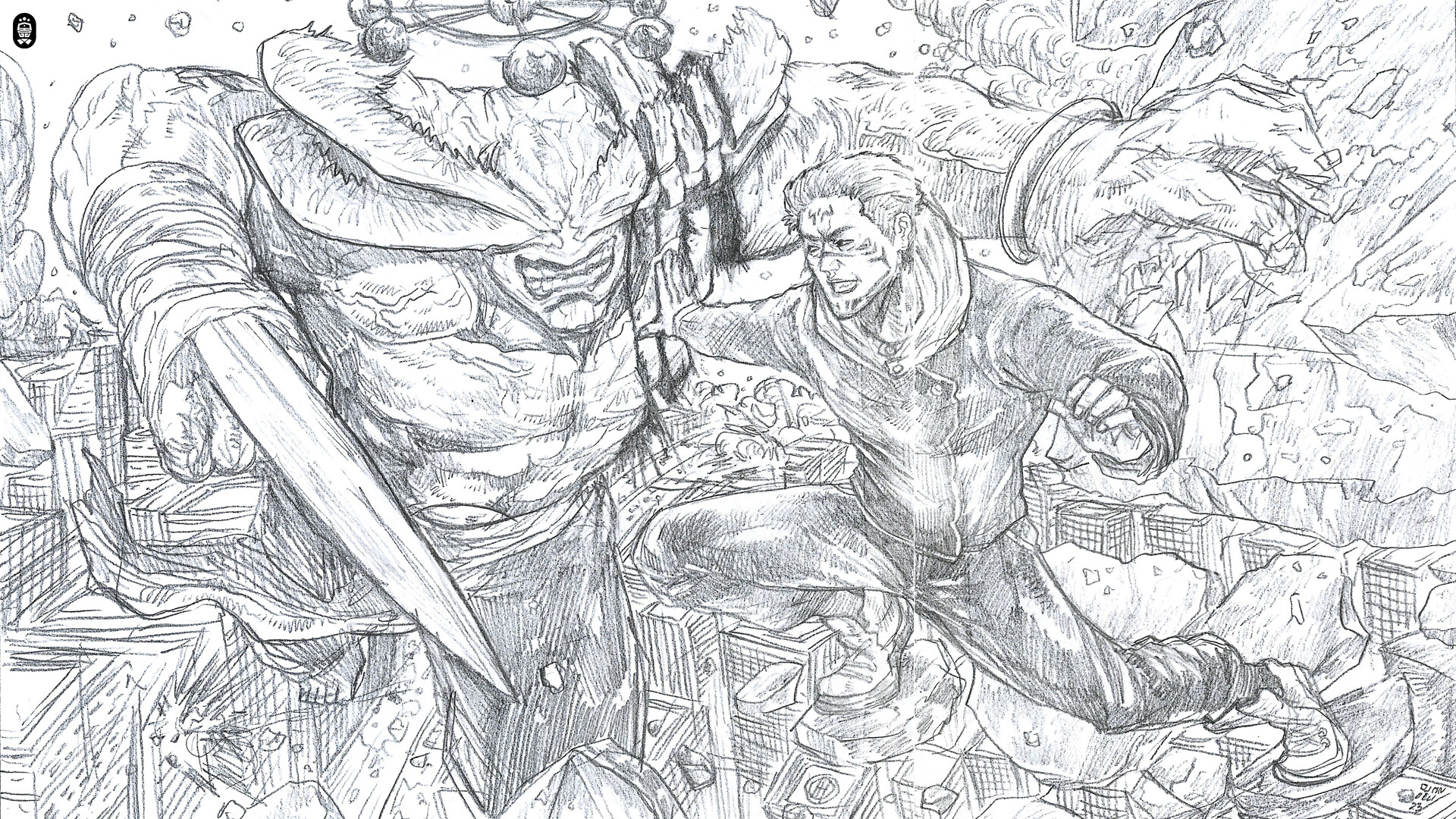 ArtStation - Jujutsu kaisen Fan Art - Mahoraga vs Sukuna