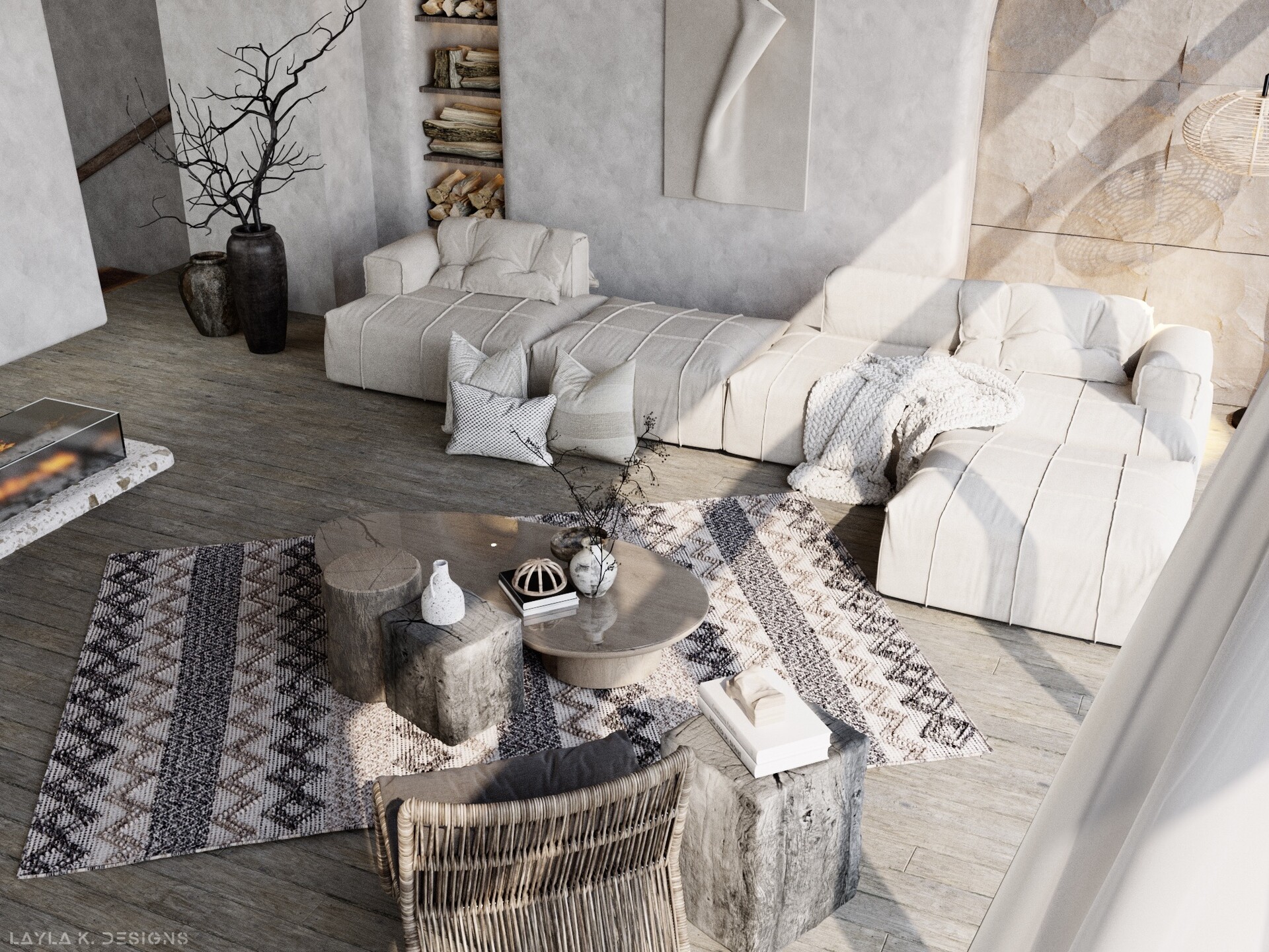 ArtStation - Wabi-sabi living room