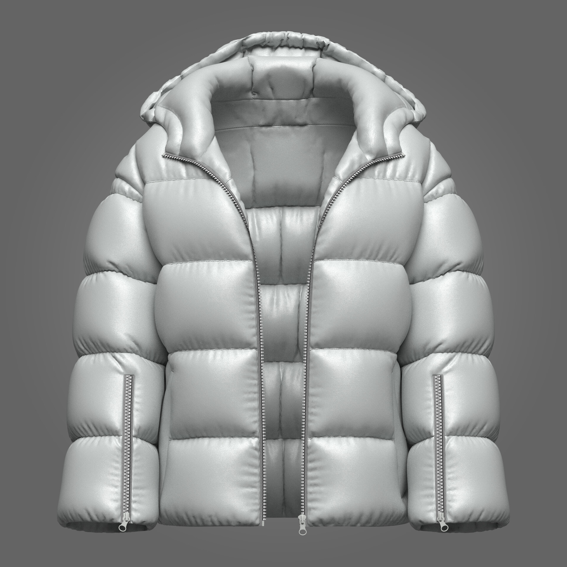ArtStation - Women's Oversized Puffer jacket 3d Model