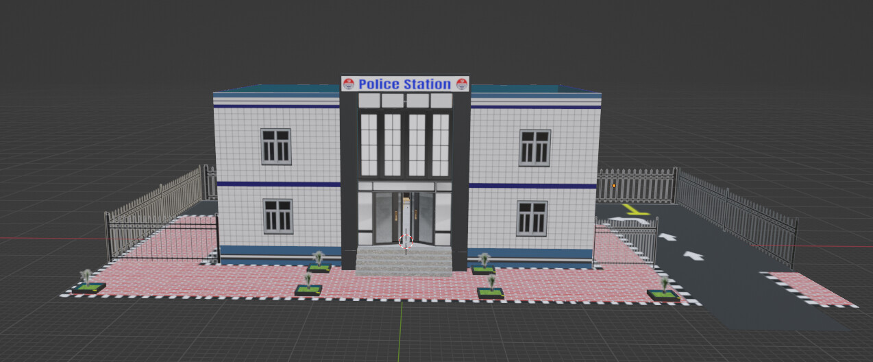 ArtStation - Low poly 3d Police station