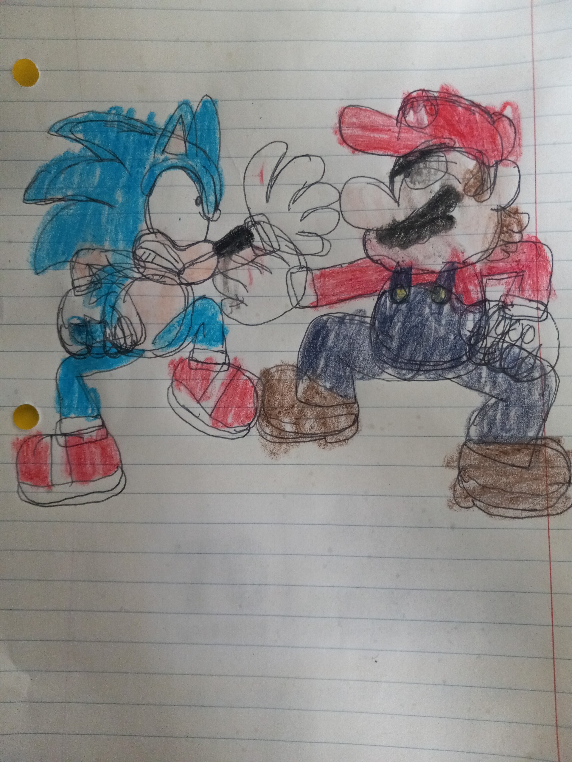 how to draw mario versus sonic