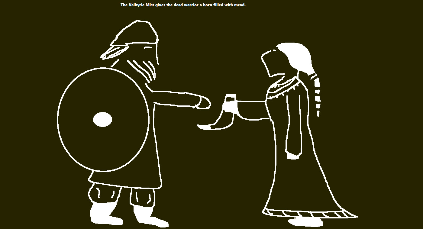 ArtStation - The Valkyrie Mist gives the dead warrior a horn filled ...