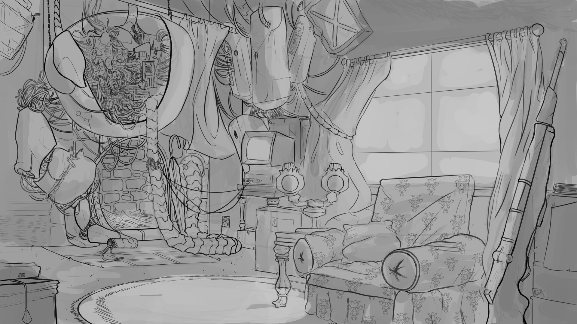 ArtStation - Digital interior drawing prep & design sheet