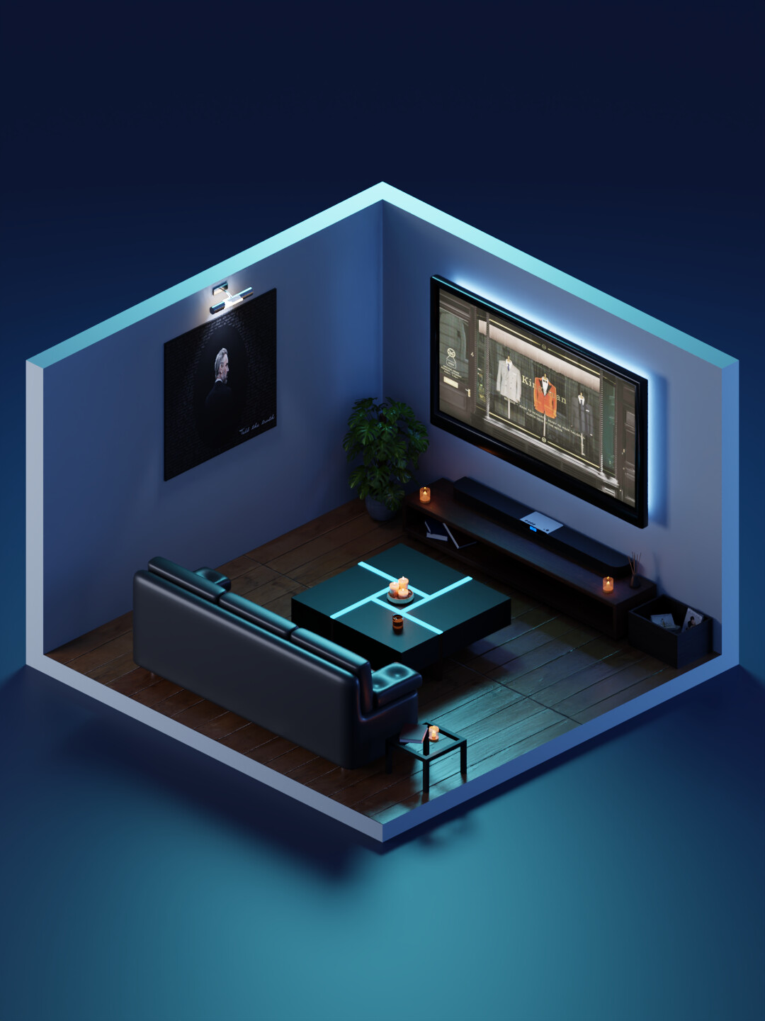 ArtStation - #3 Isometric Living Room