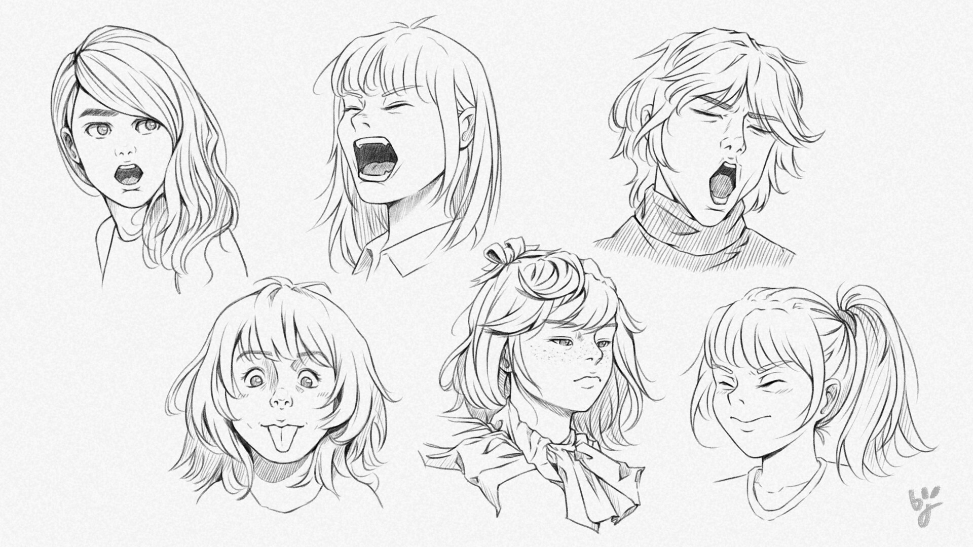 ArtStation - Facial Expression Practice 1