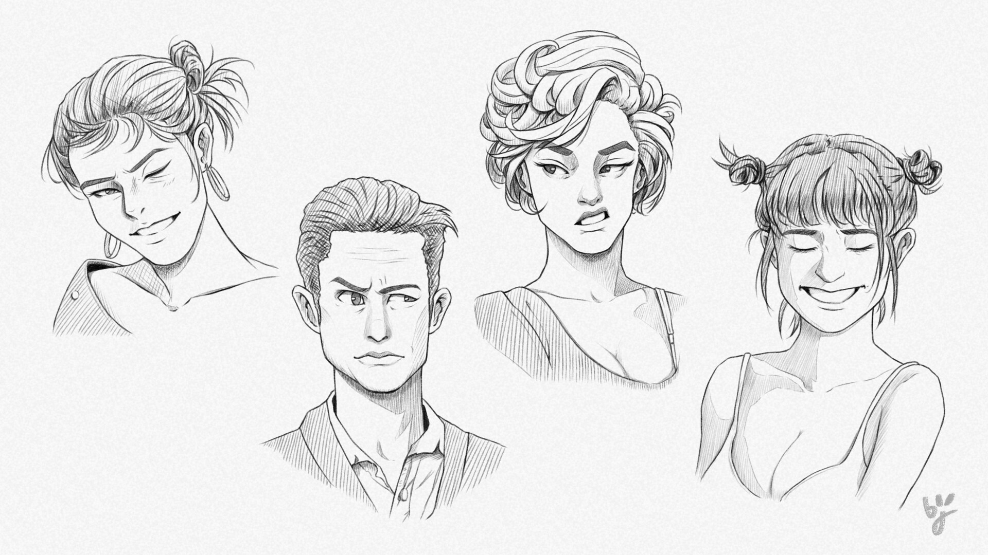 ArtStation - Facial Expression Practice 2