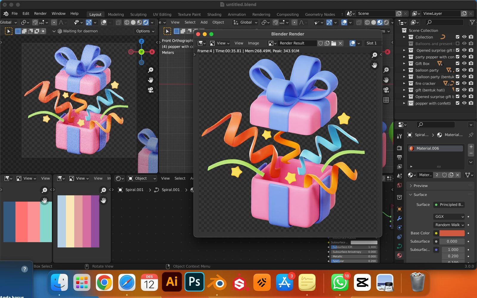 ArtStation - Gift Box with Confetti