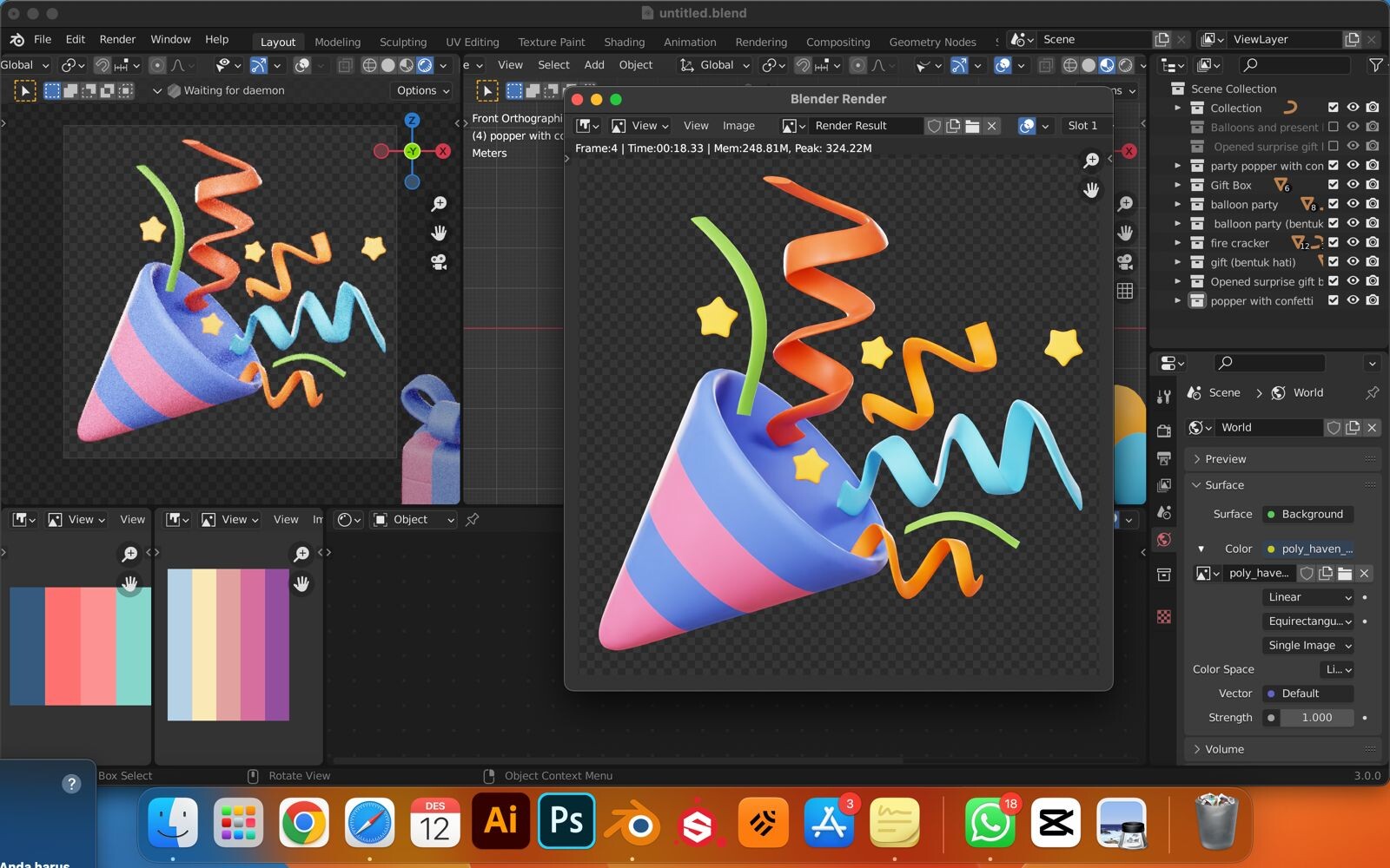 ArtStation - Party popper with confetti