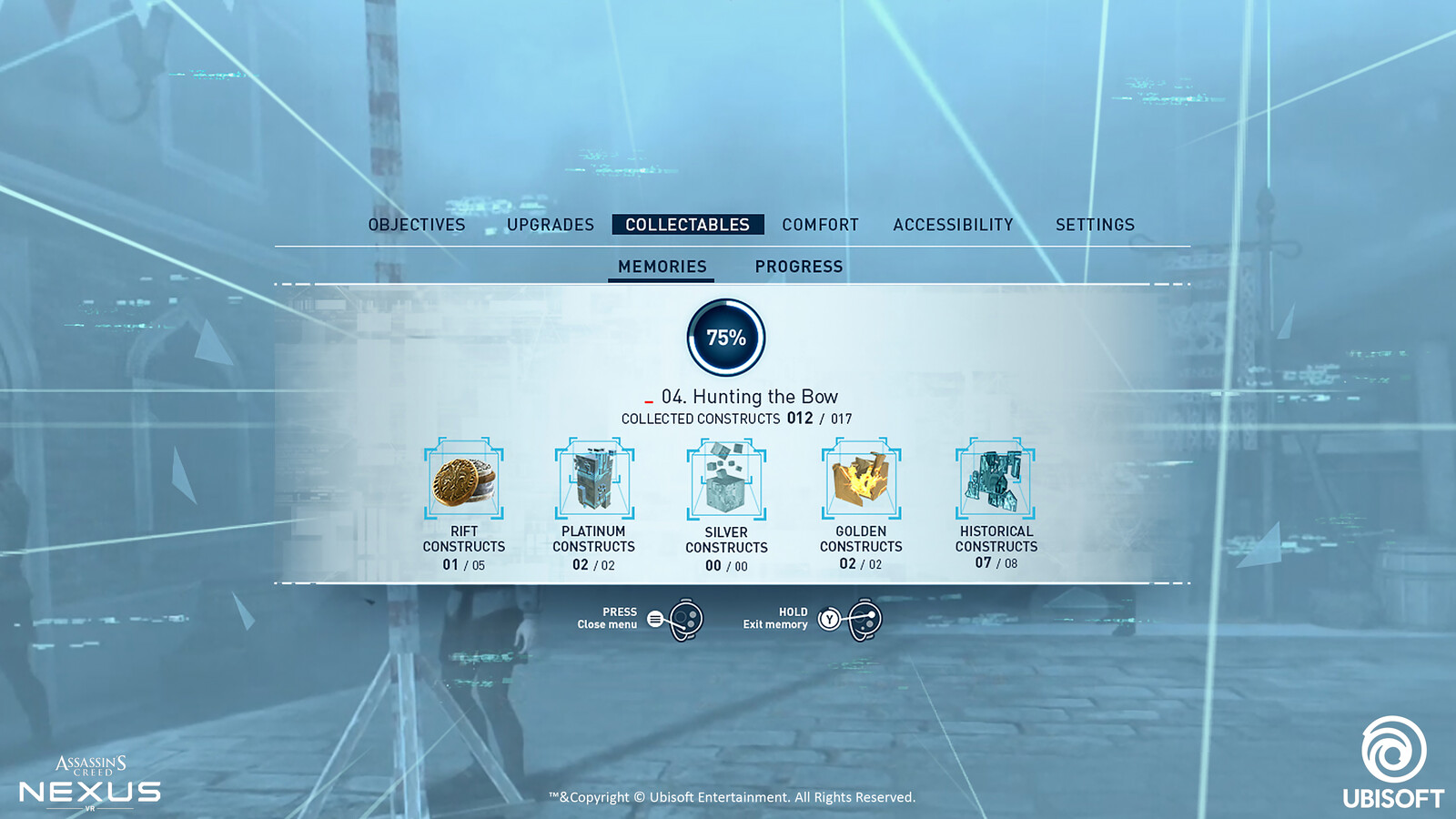 Alexey Kolosov - Assassin's Creed Nexus VR : UX & UI Design for Pause Menu Screens and Panel