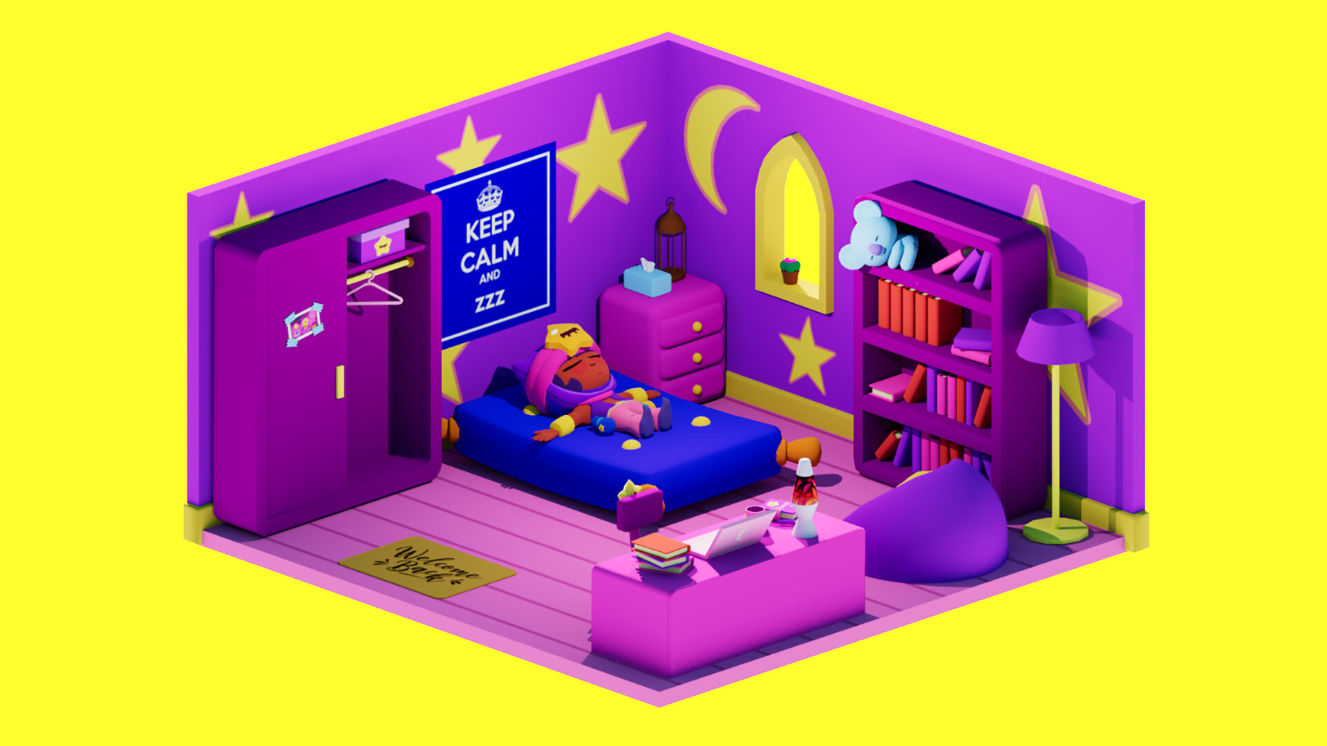 ArtStation - Sandy's Room in 3D - Brawl Stars