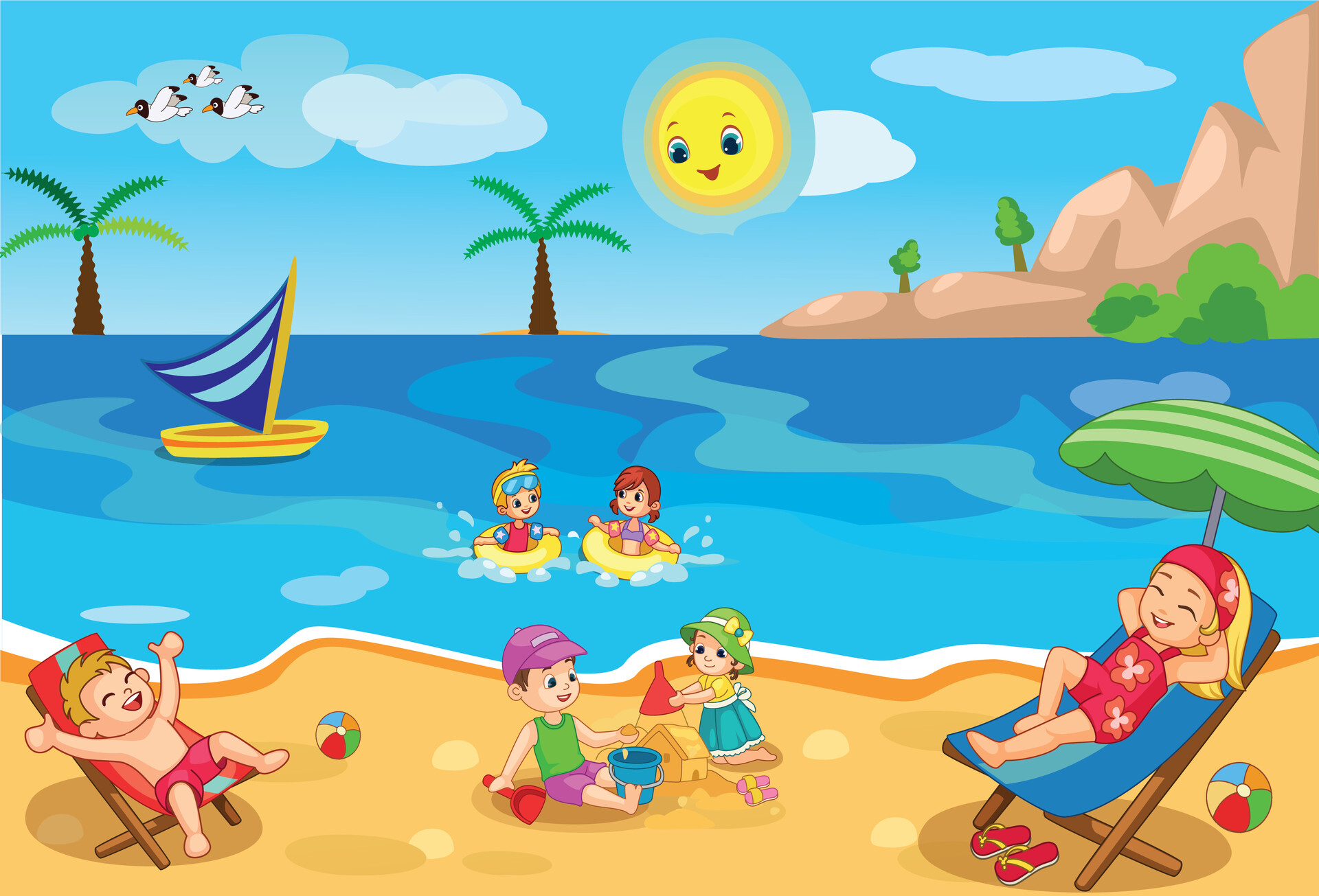 ArtStation - 2D Vector Beach Illustration