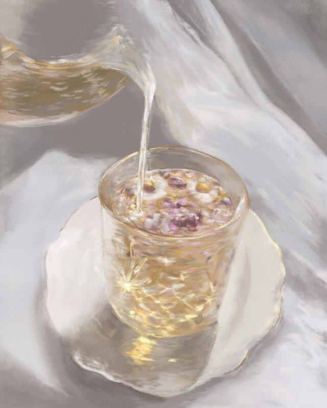 ArtStation - Still life. Glass of tea.