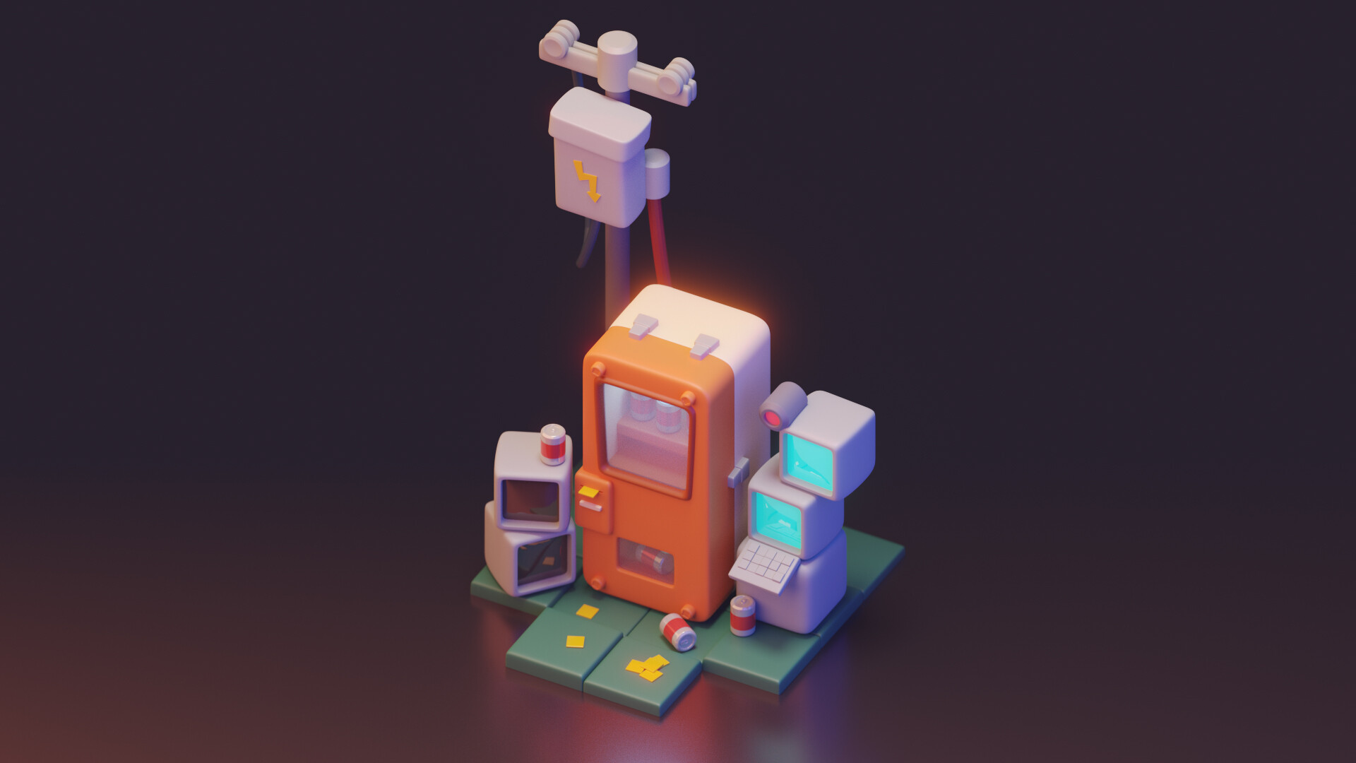 ArtStation - Orange Vending Machine