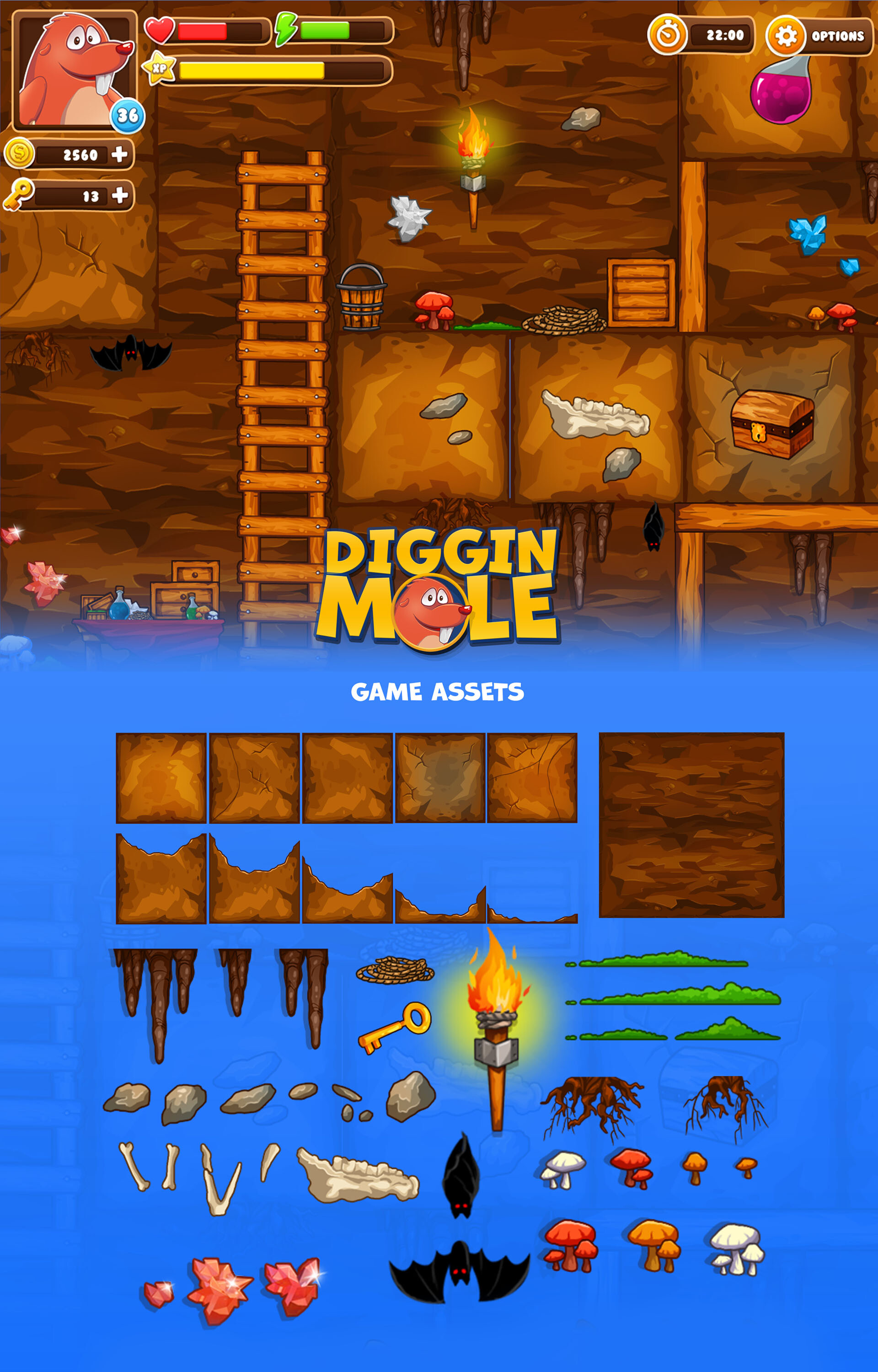ArtStation - UI mobile game: Digging Mole