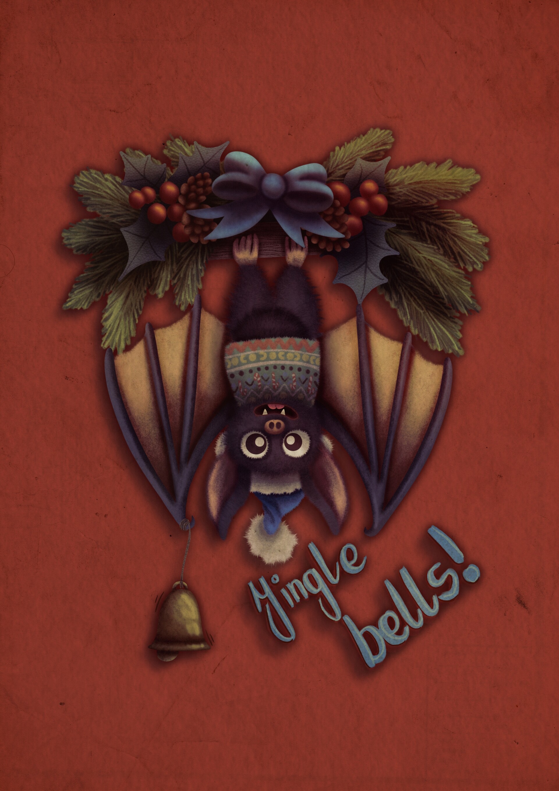 ArtStation - Bat card - Jingle Bells