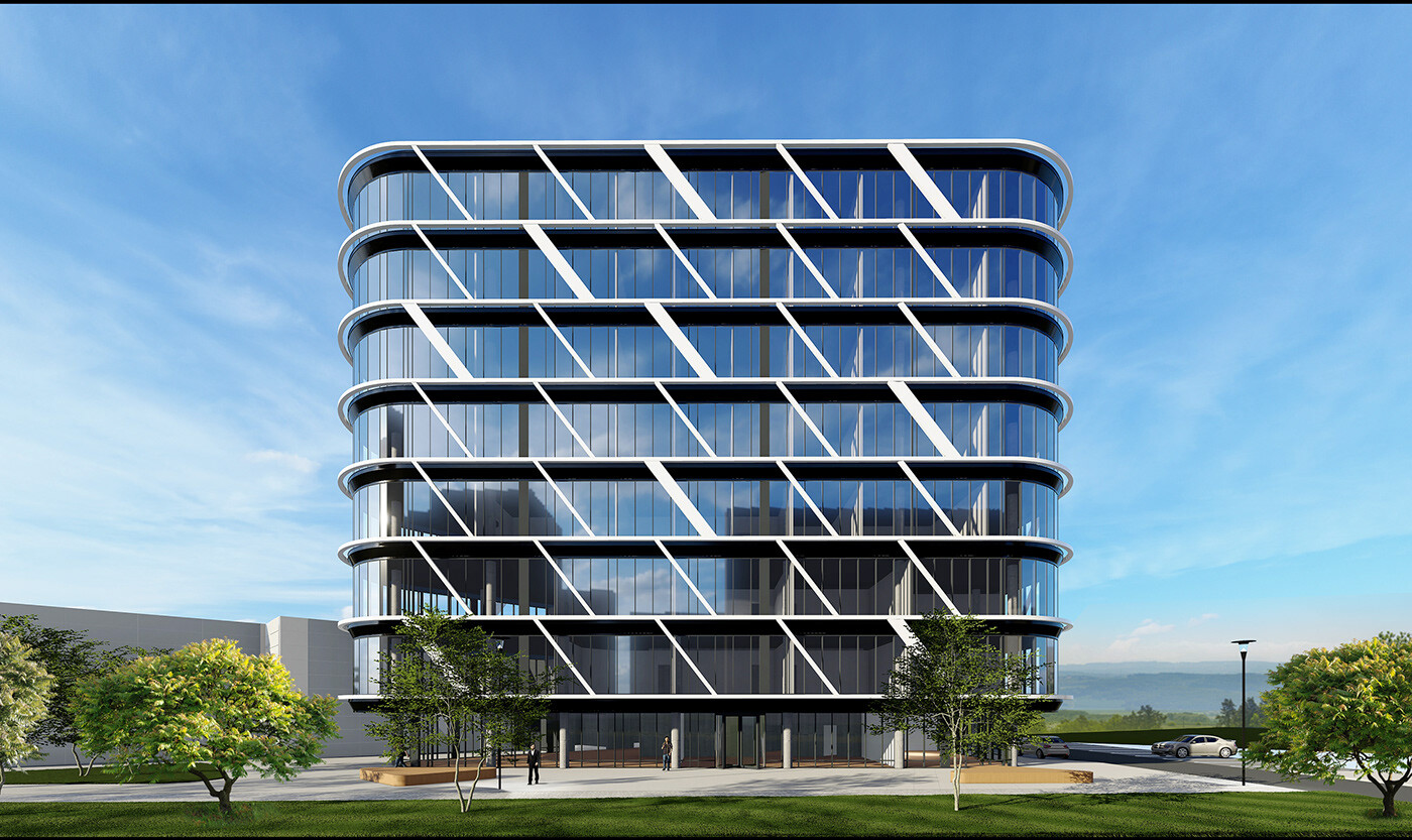 ArtStation - Commercial Plaza 3d Rendering