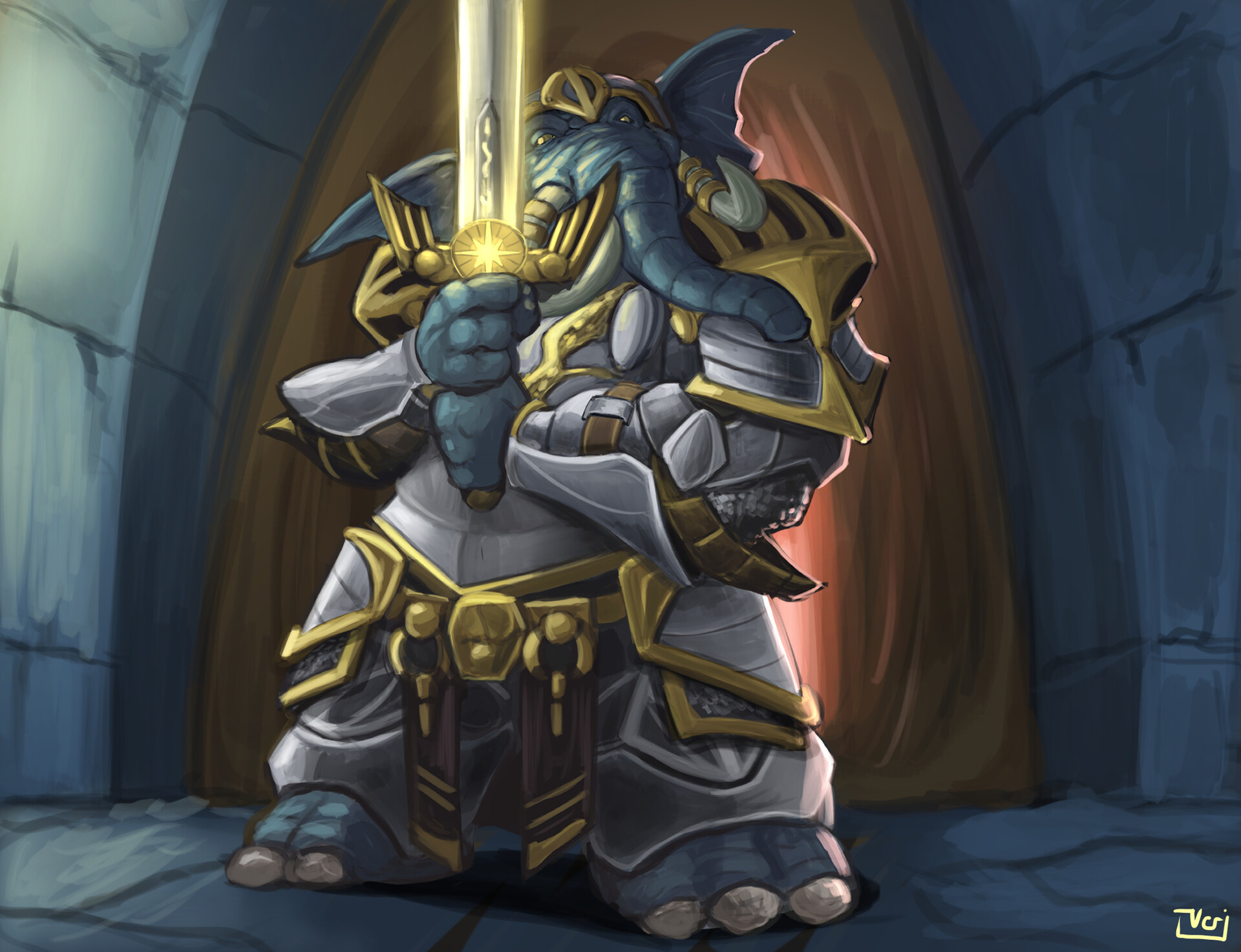 ArtStation - Odom the Loxodon Paladin
