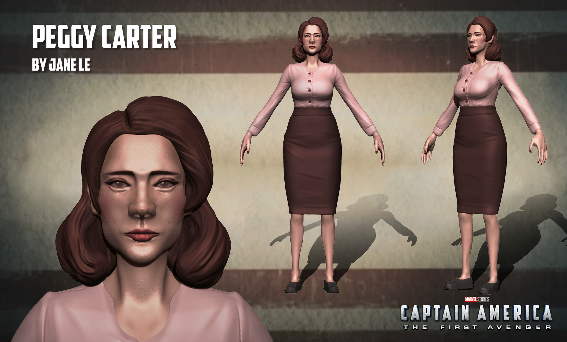ArtStation - Peggy Carter 3D Modeling