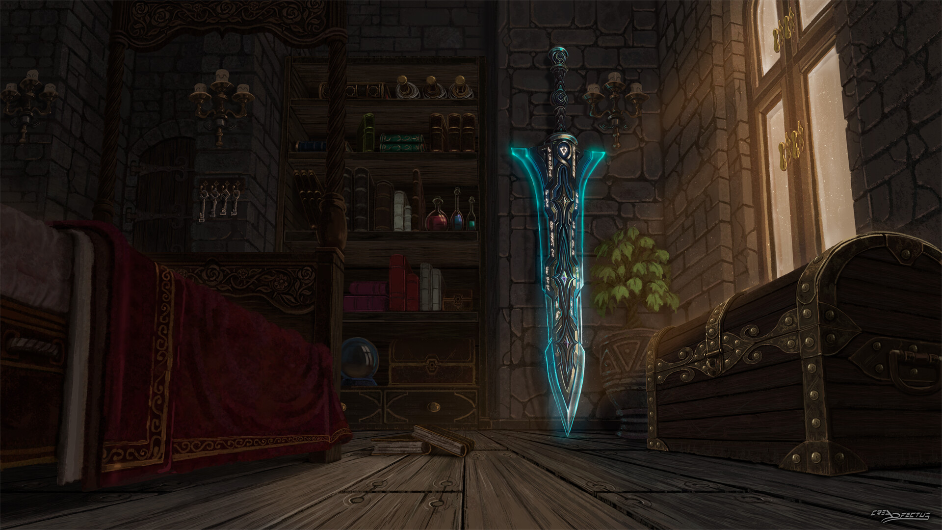 ArtStation - Eziel - Blue Holy Sword