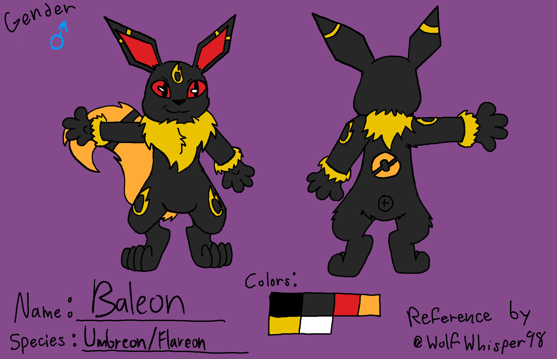 GrandIsland Furry - Umbreon-Flareon PokeFusion