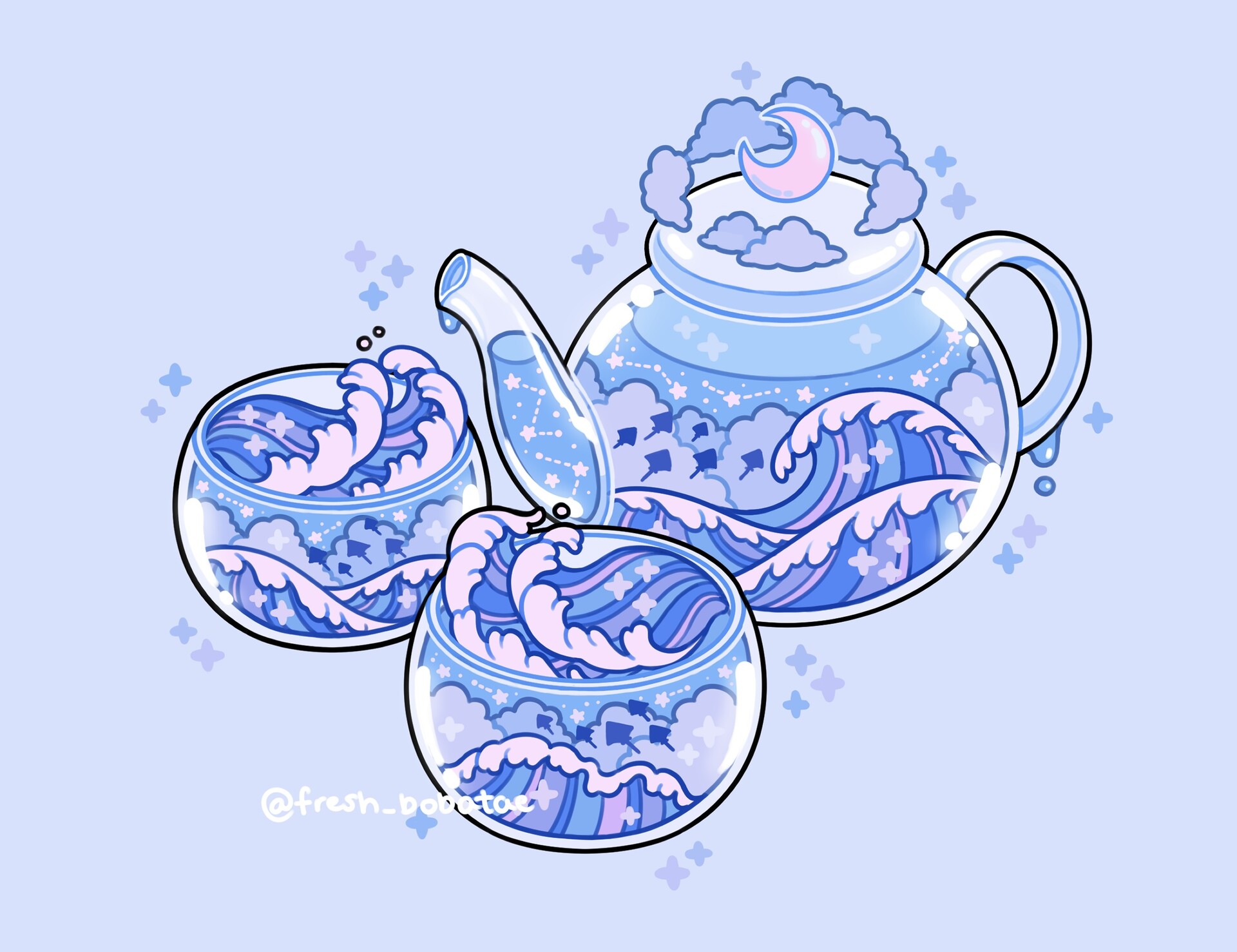 ArtStation - ocean tea set