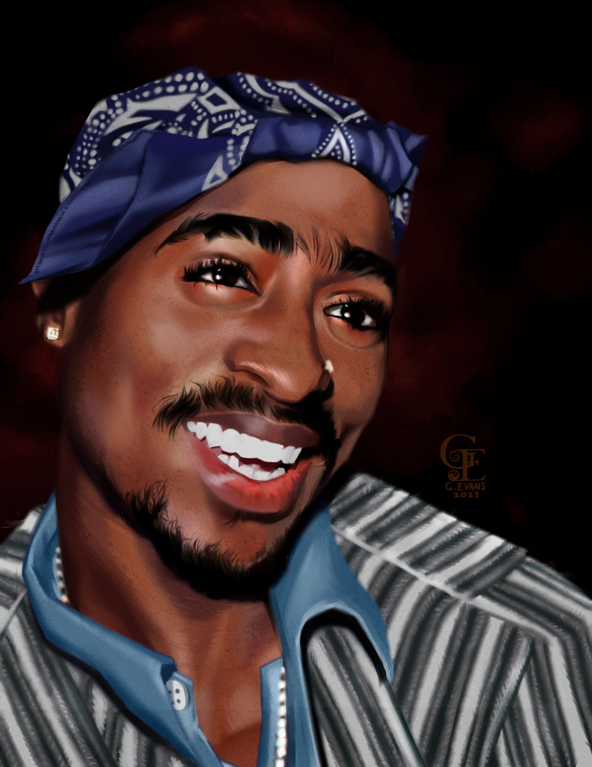 ArtStation - Digital Portrait Of Tupac Shakur (Unofficial Fan Art)