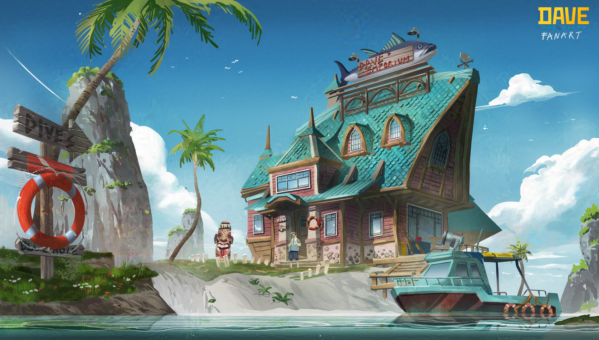 ArtStation - Dave The Diver House Fanart