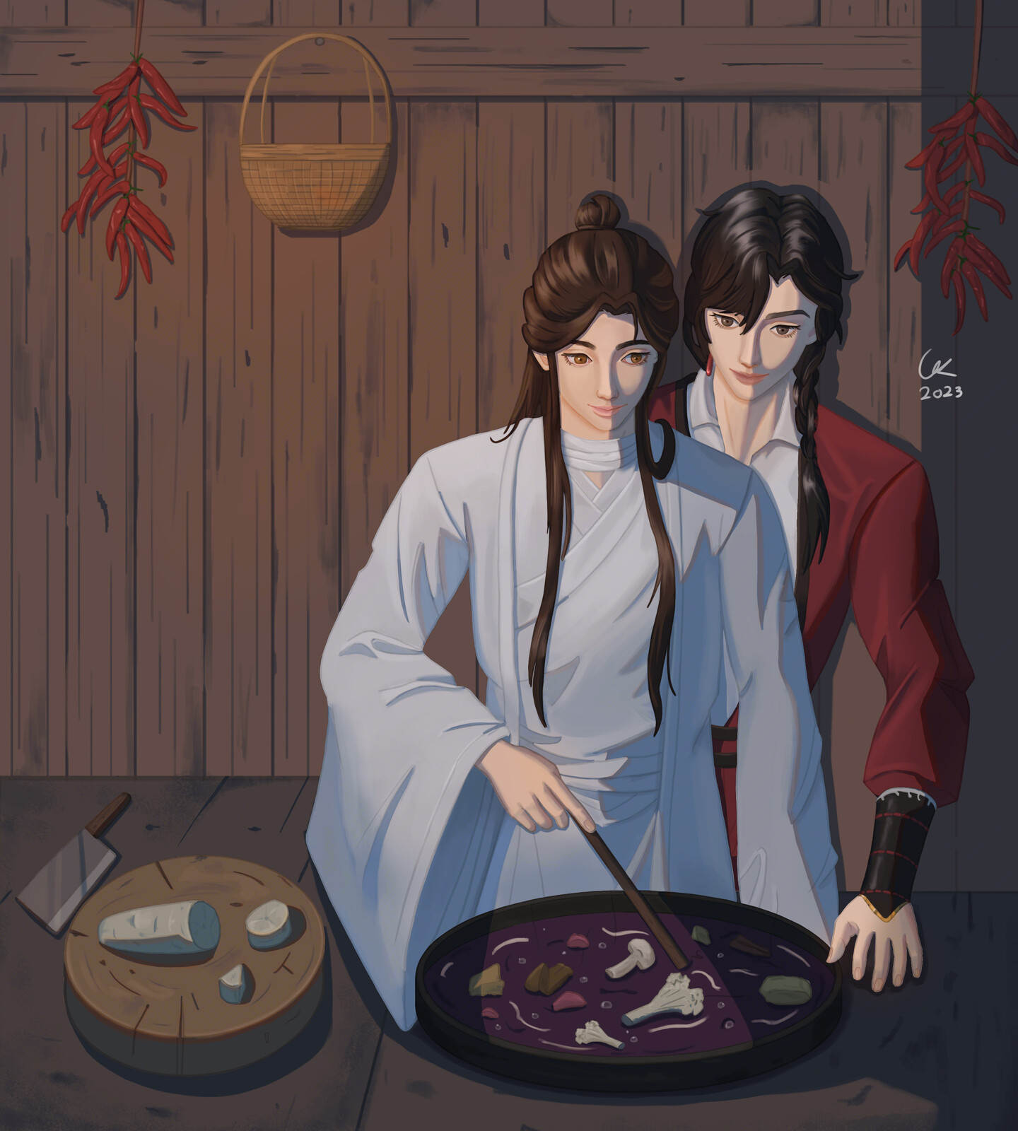 Leow Guan Xian - Heaven official blessings fan art.