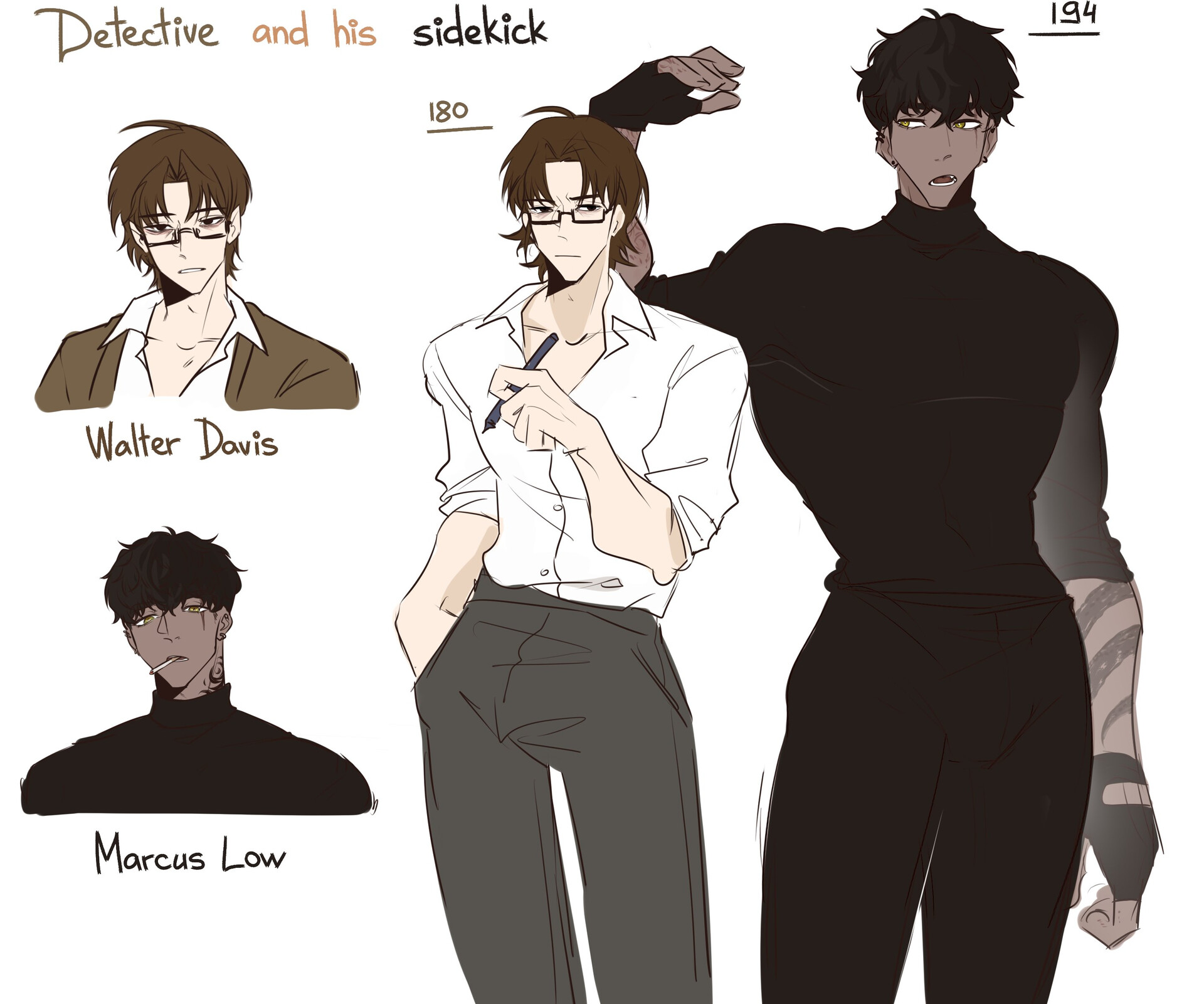 ArtStation - new OCs!! detective and sidekick