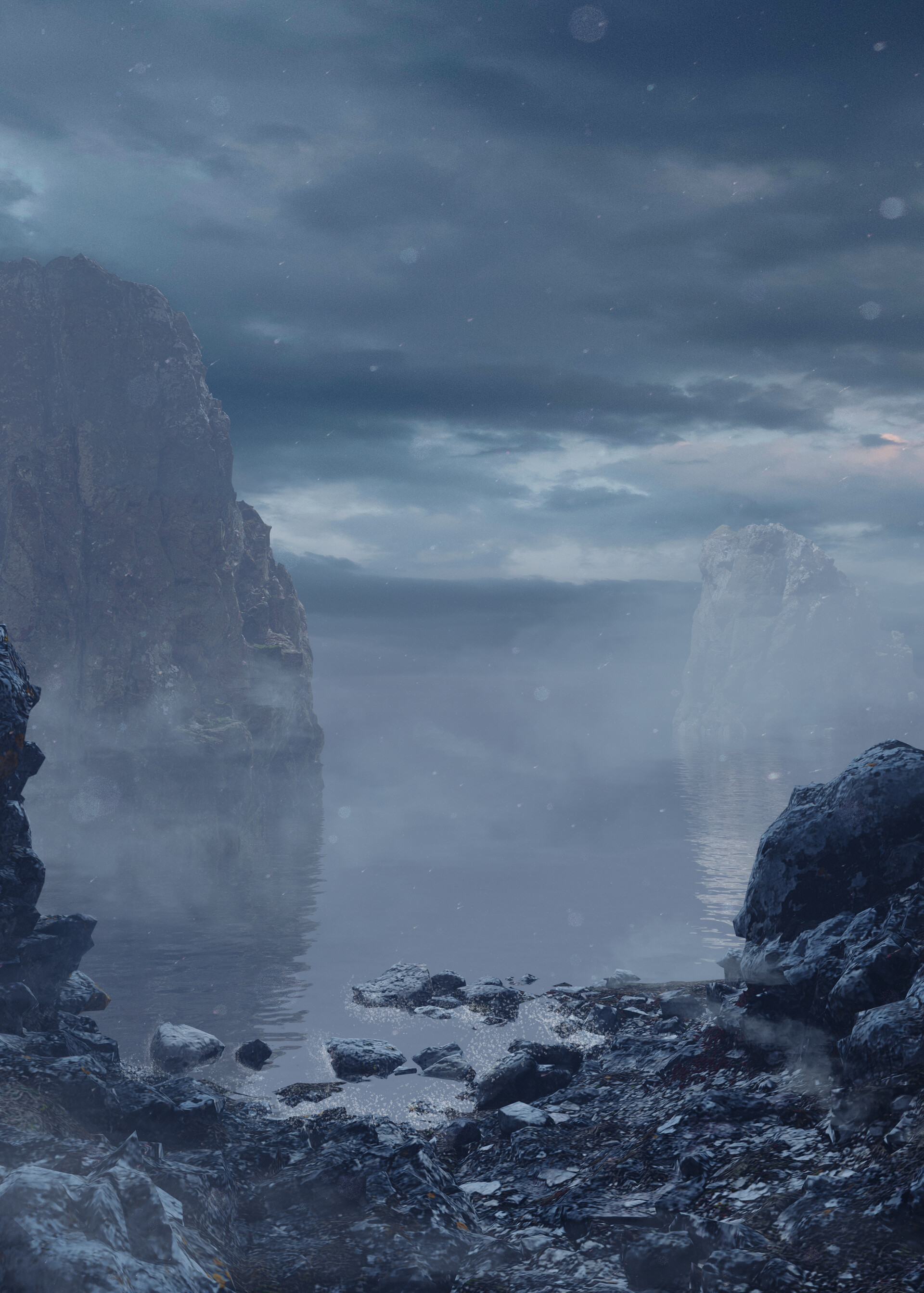 ArtStation - Gloomy Rocky Beach