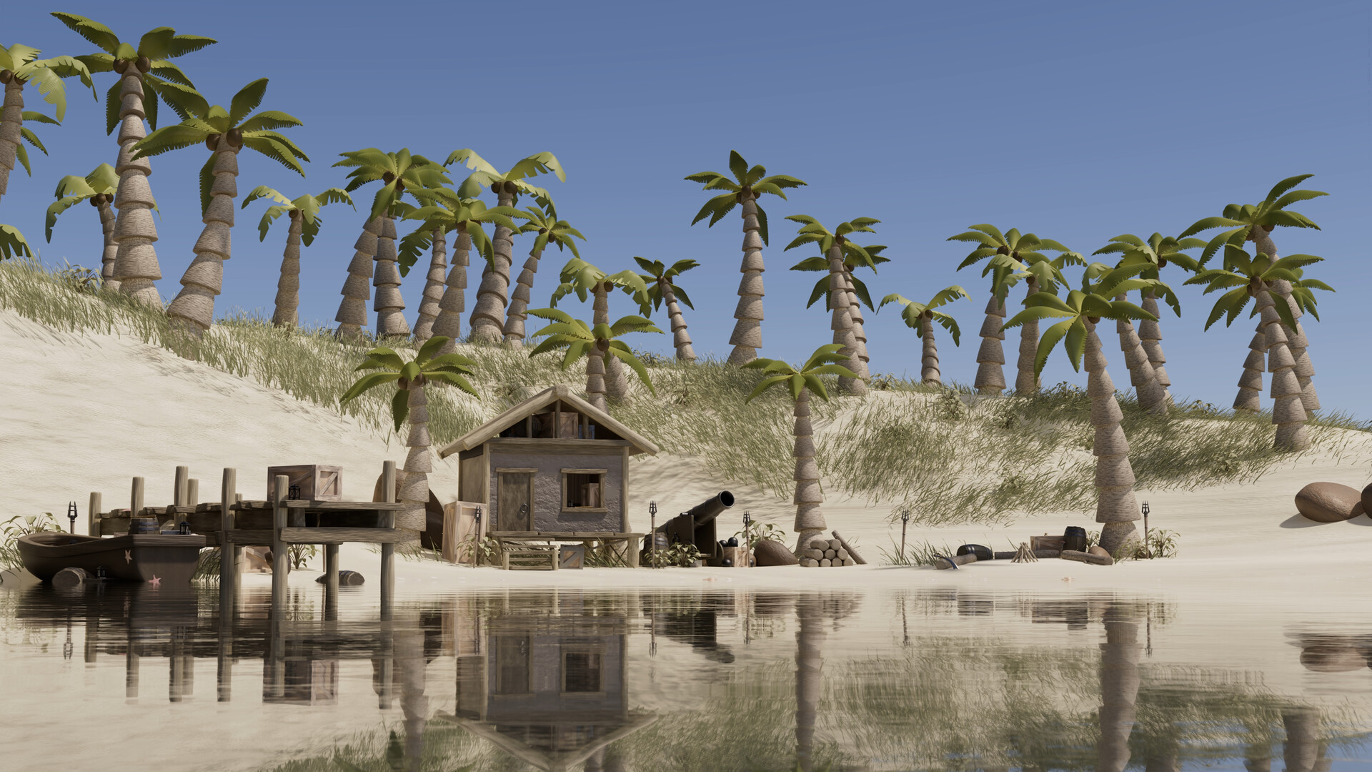 ArtStation - 3D Pirate Island Scene - Daytime