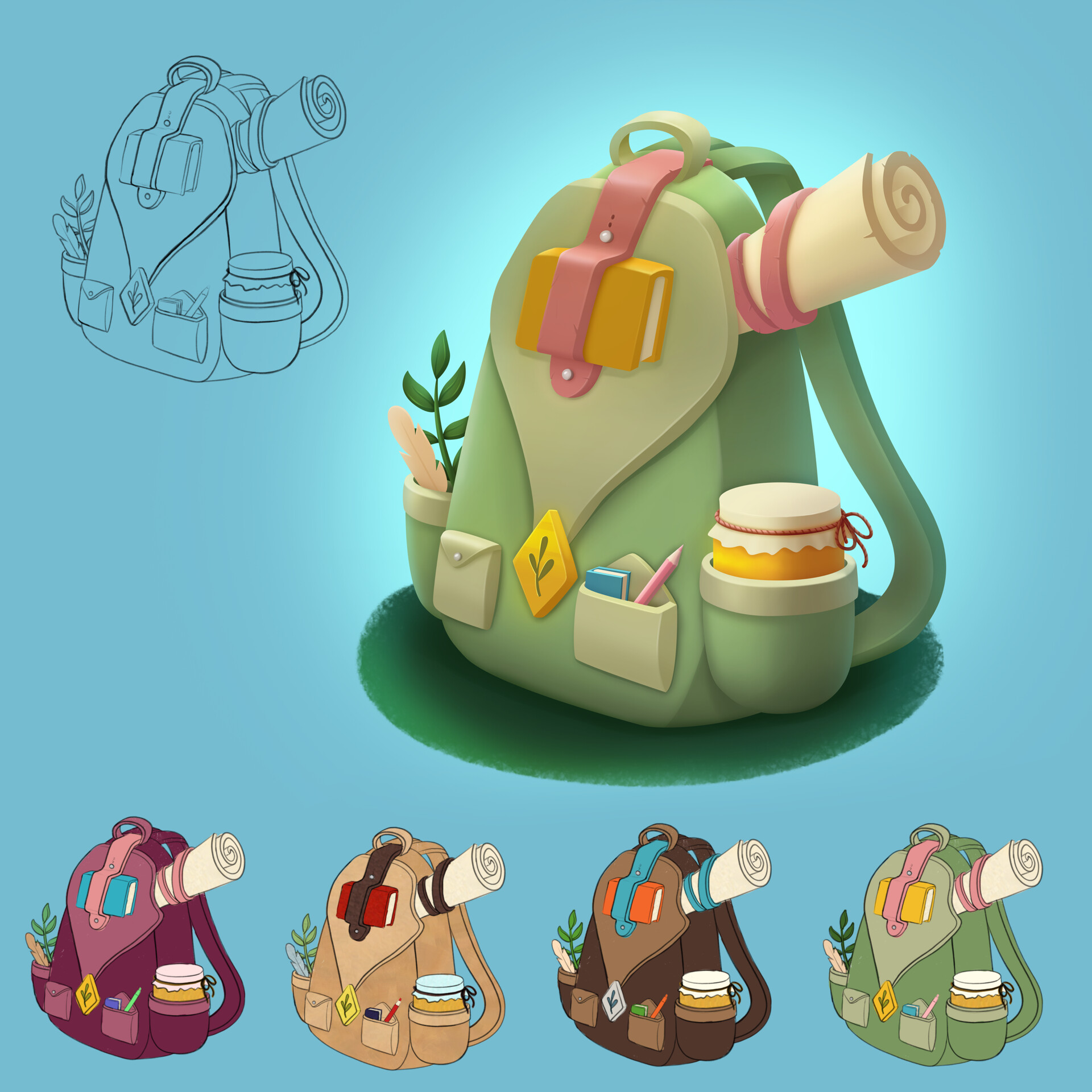 ArtStation - Backpack game props