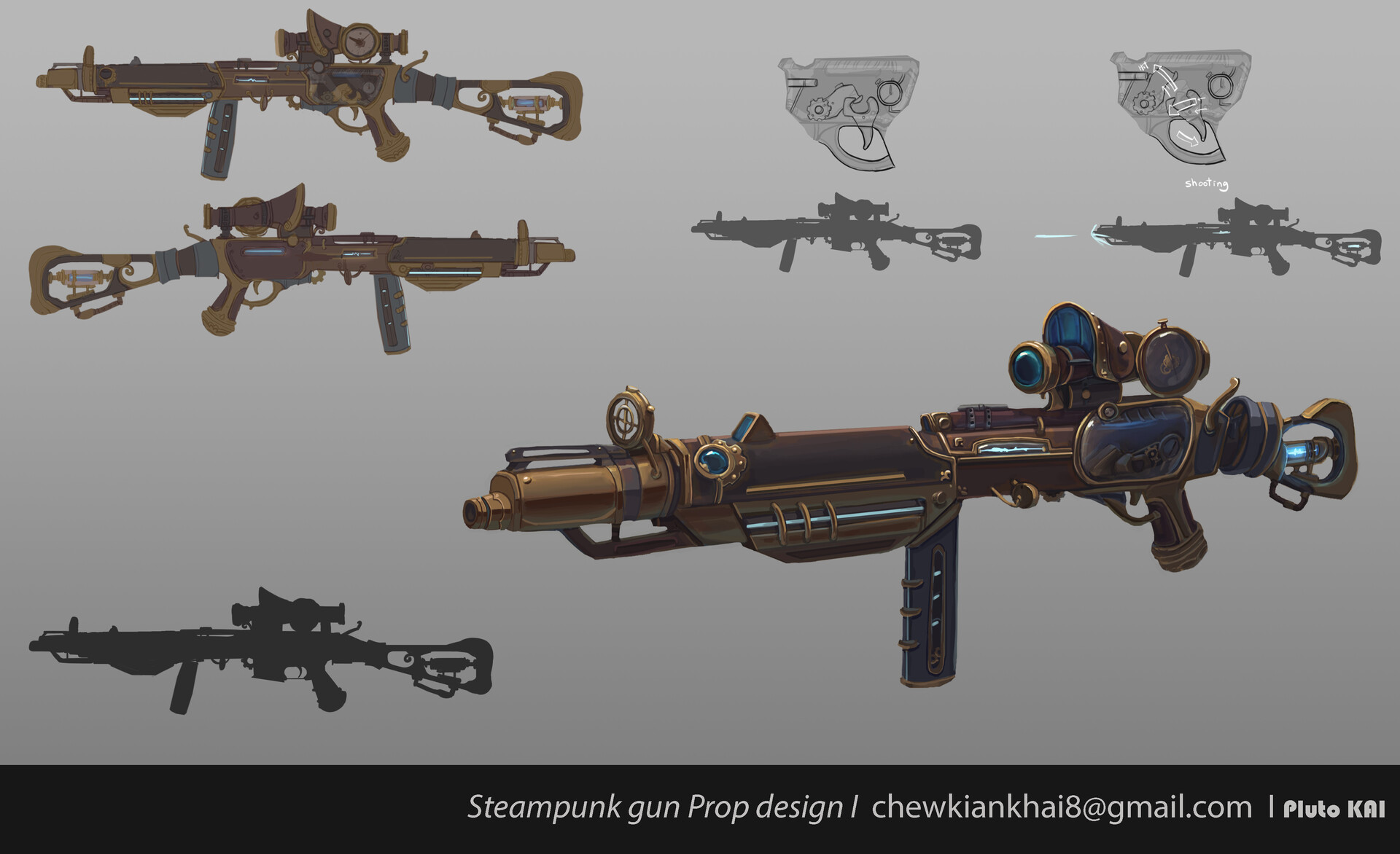 ArtStation - Steampunk gun prop design