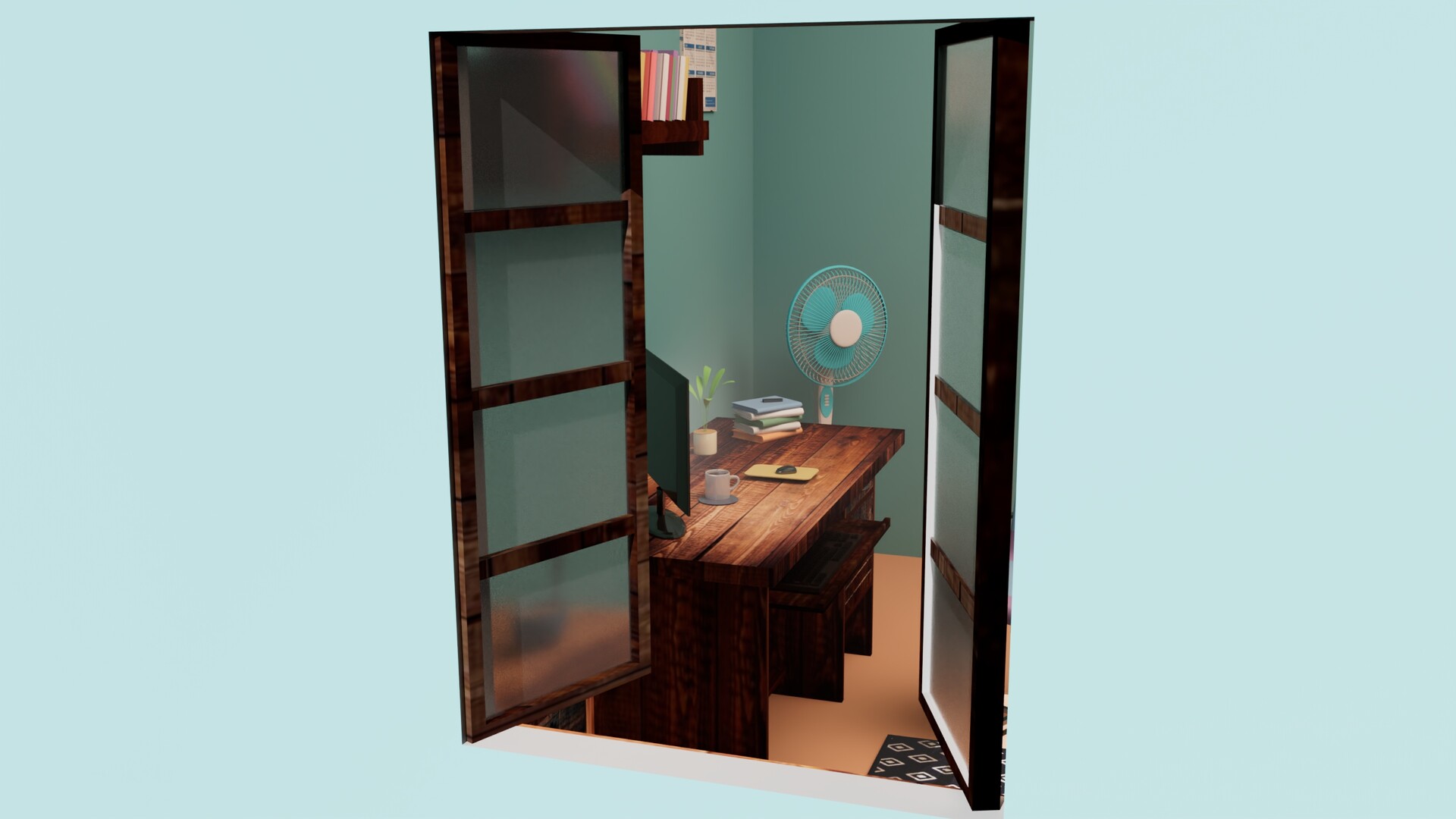 ArtStation - Interior Modeling and Lighting : STUDY ROOM
