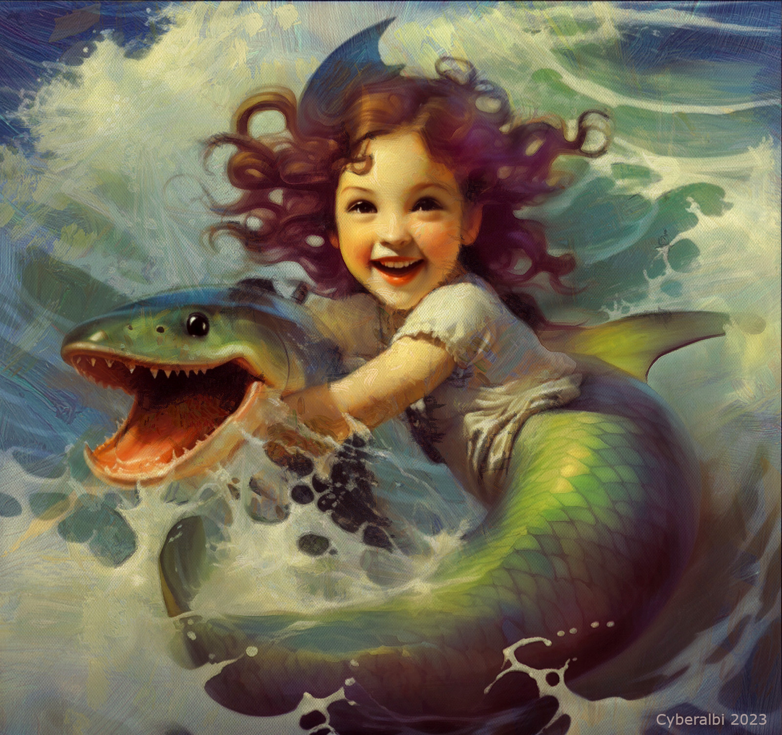 ArtStation - Baby mermaid girl playing