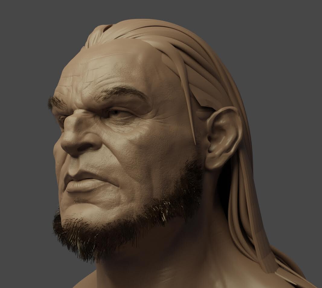 ArtStation - Clay Render Barbarian (WIP)