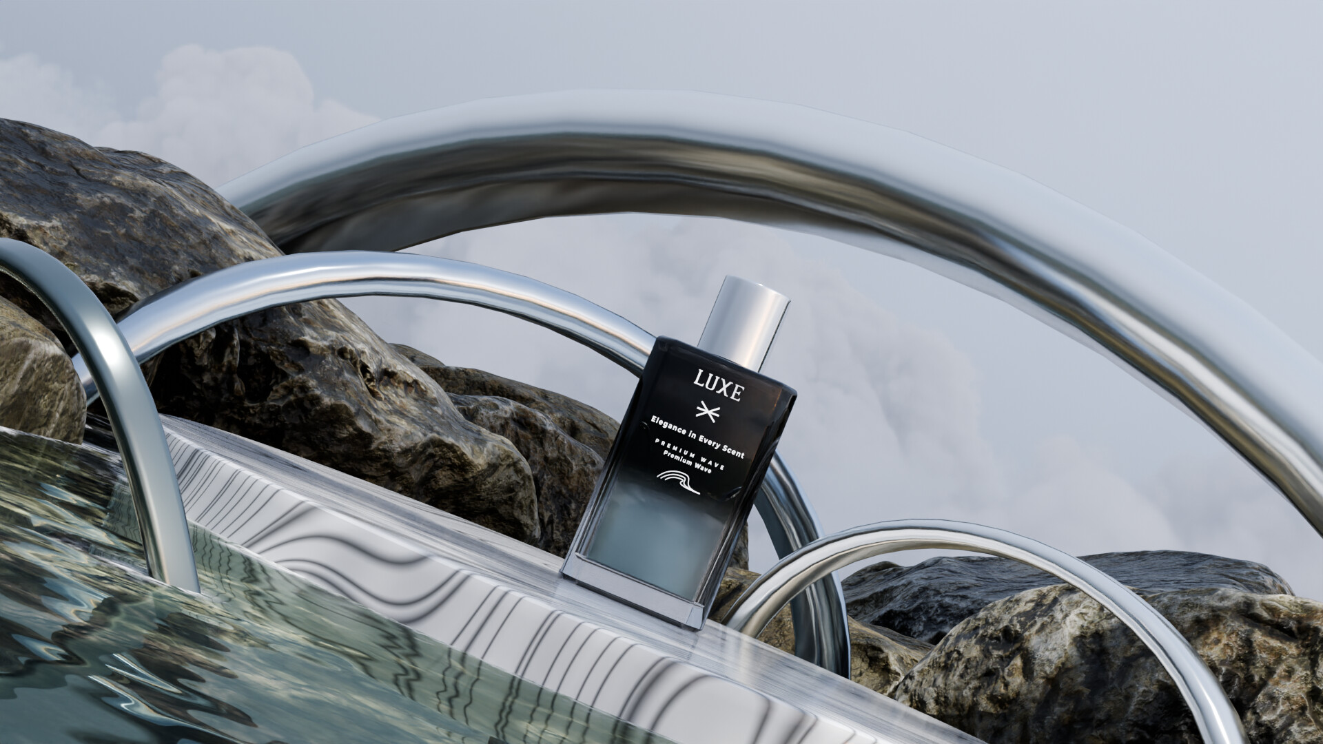 ArtStation - 3D Perfume Product Render_Premium Wave