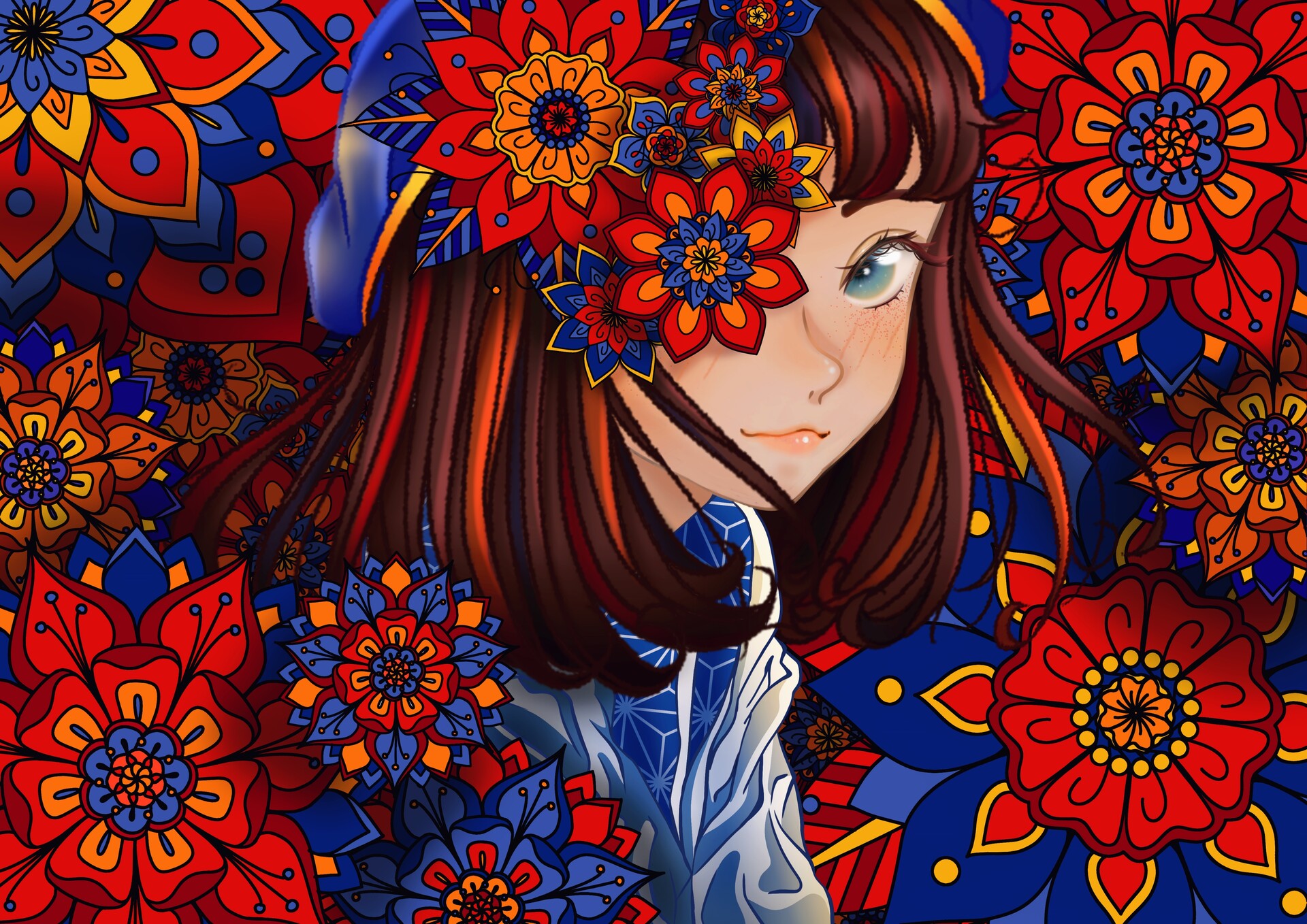 ArtStation - Girl in Mandala Field