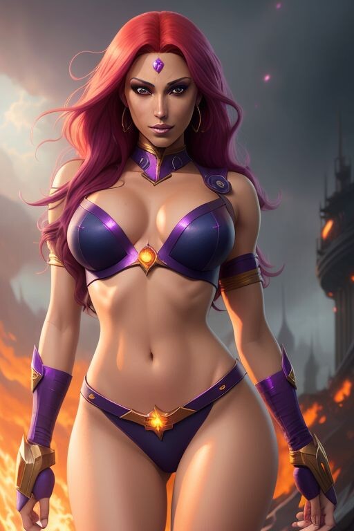 ArtStation - Starfire in Lingerie