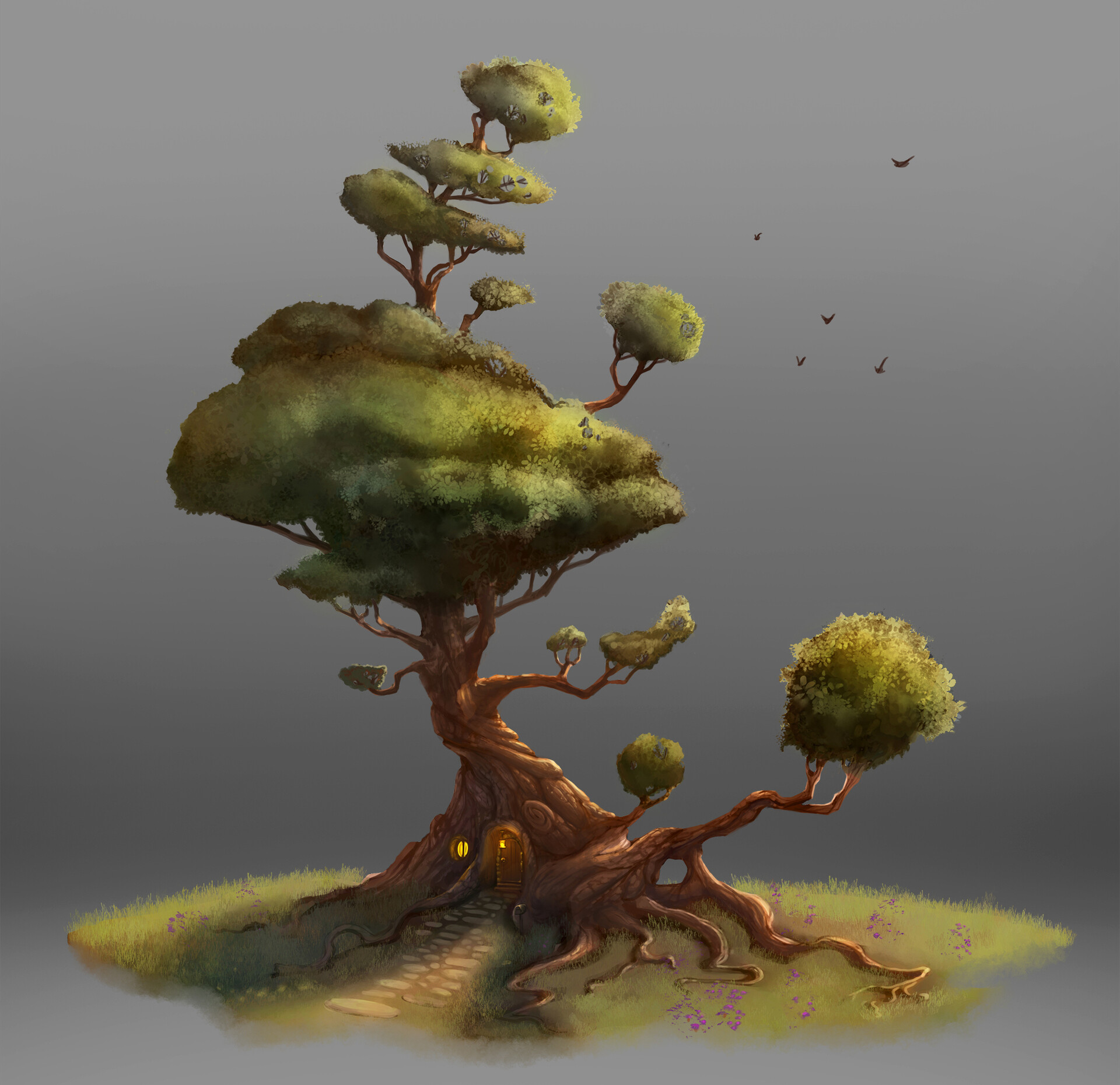 ArtStation - [Personnal illustration] Concept of a tree