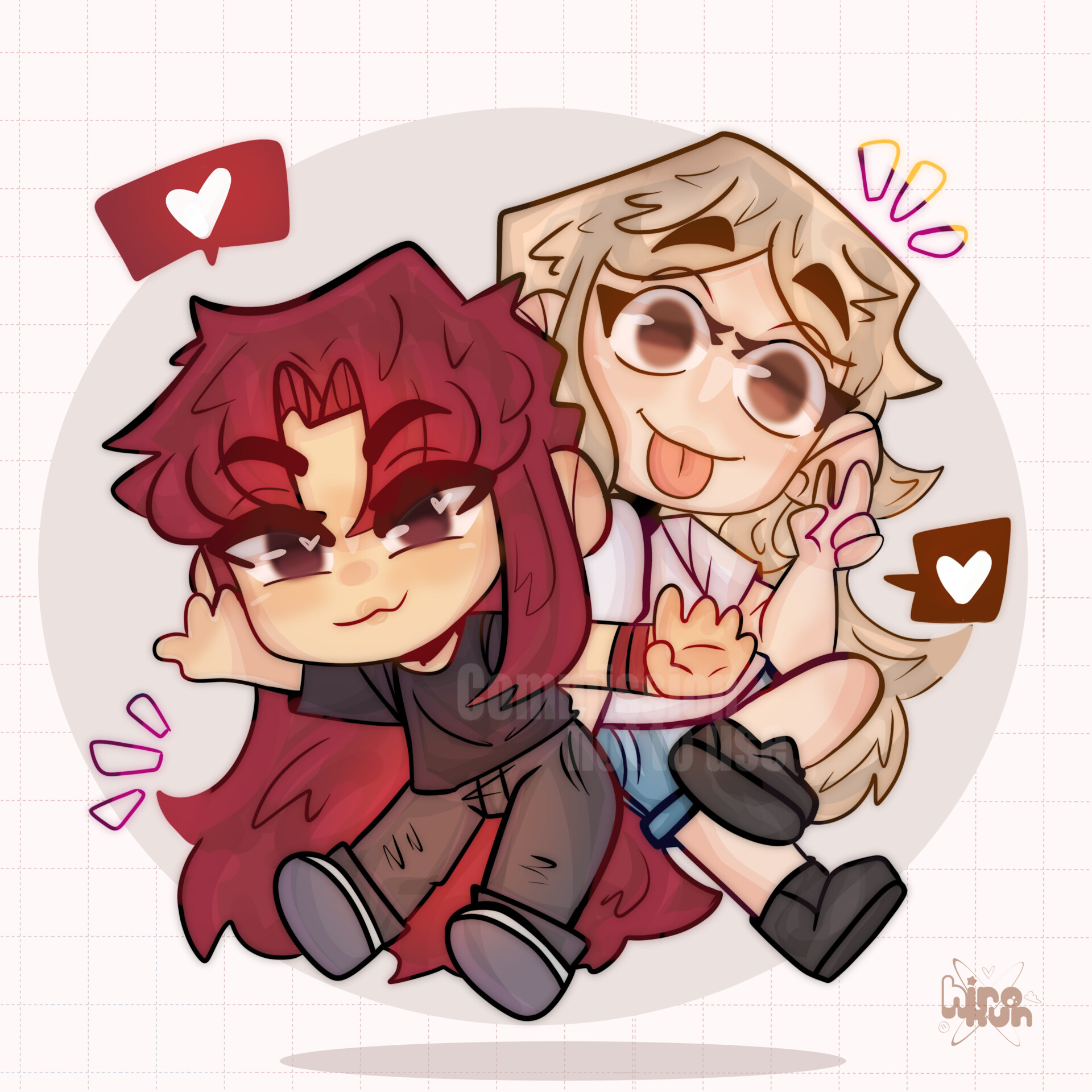 ArtStation - Chibi couple commission by @/Melisa (via Instagram)