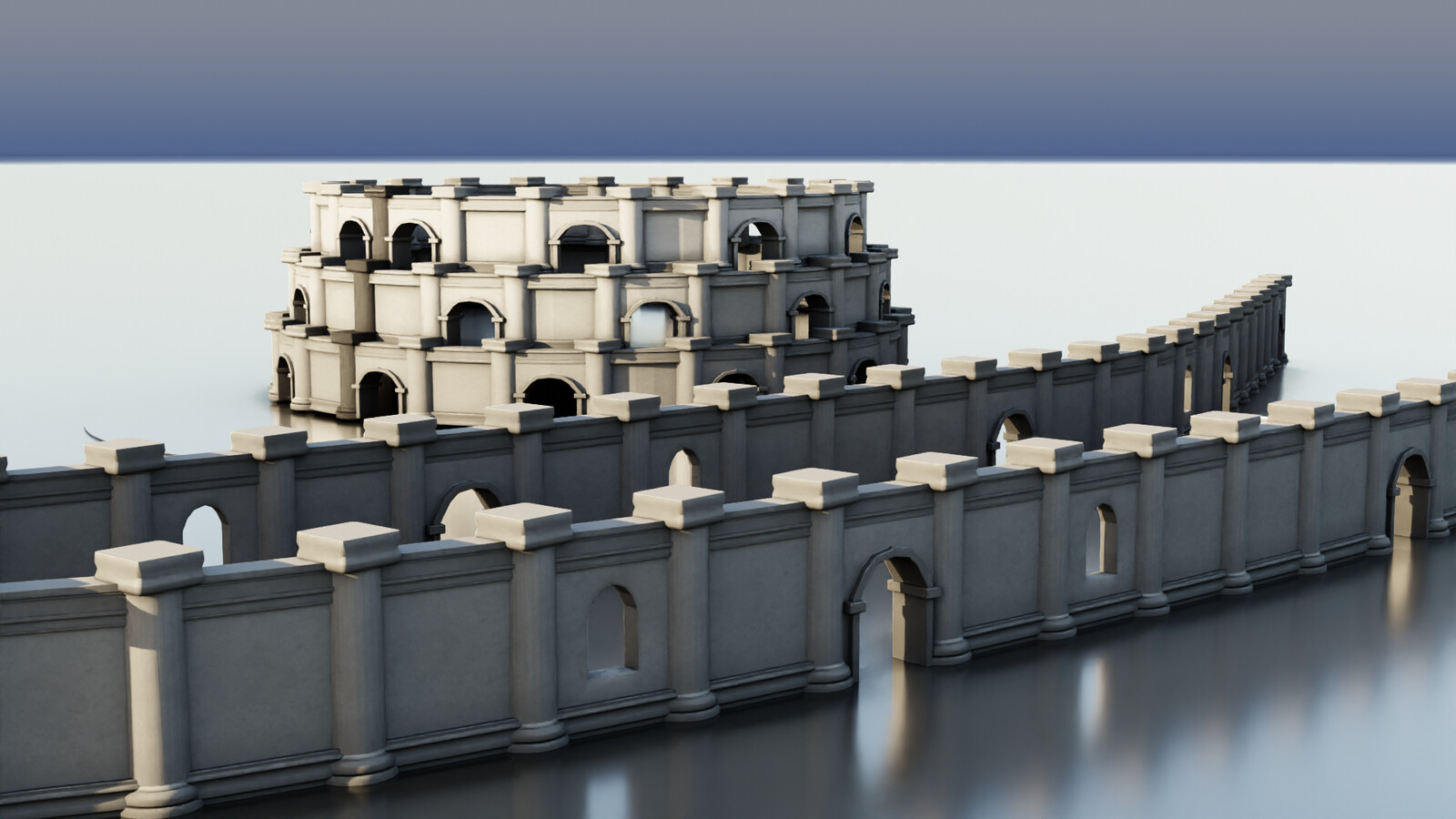 3D Tudor - Blender 4 Geometry Node - Walls and Columns