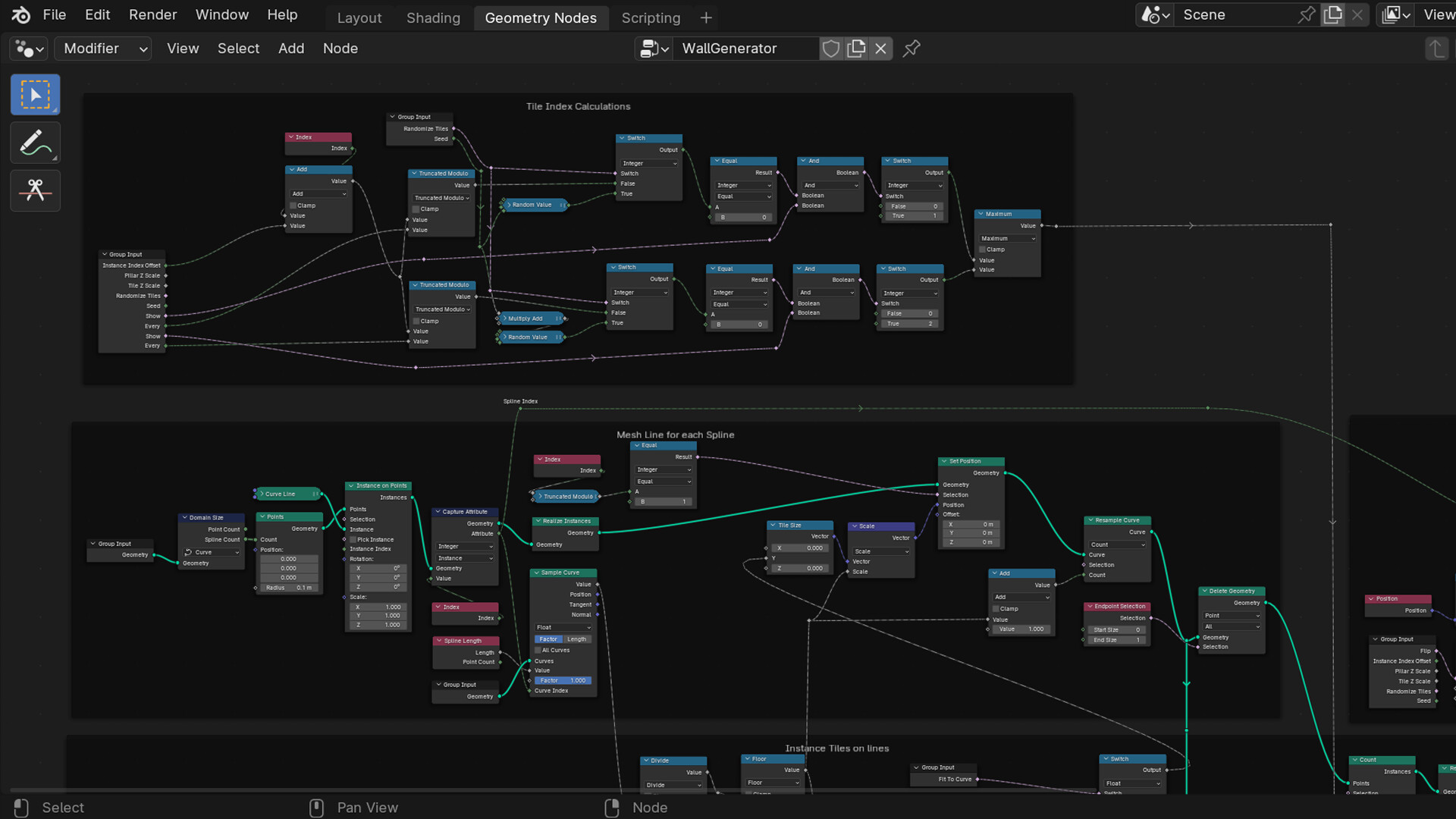 3D Tudor - Blender 4 Geometry Node - Walls and Columns