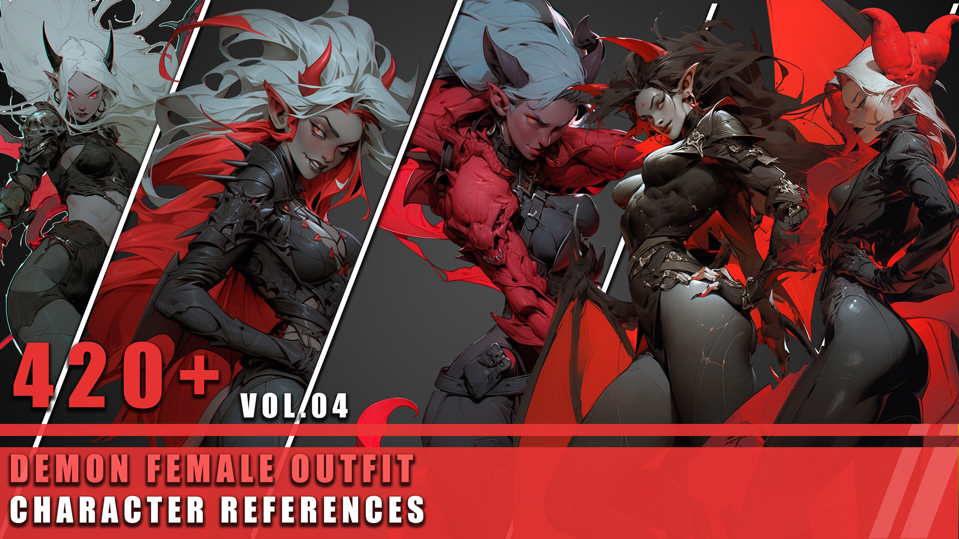 WaterLaw's Studio - 420+ Demon Female Outfit - Character References Vol.04