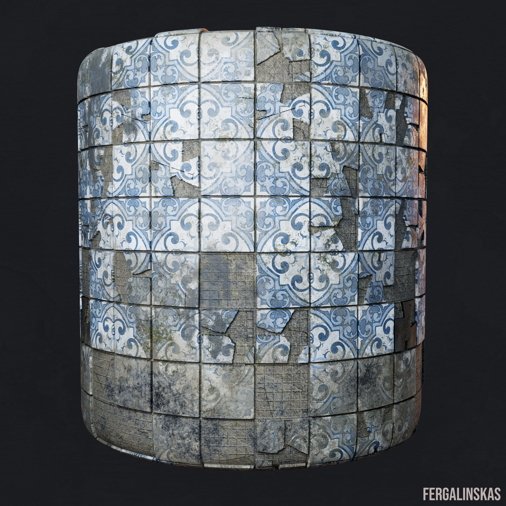 ArtStation - Broken Tiles Material | Substance Designer | V-Ray
