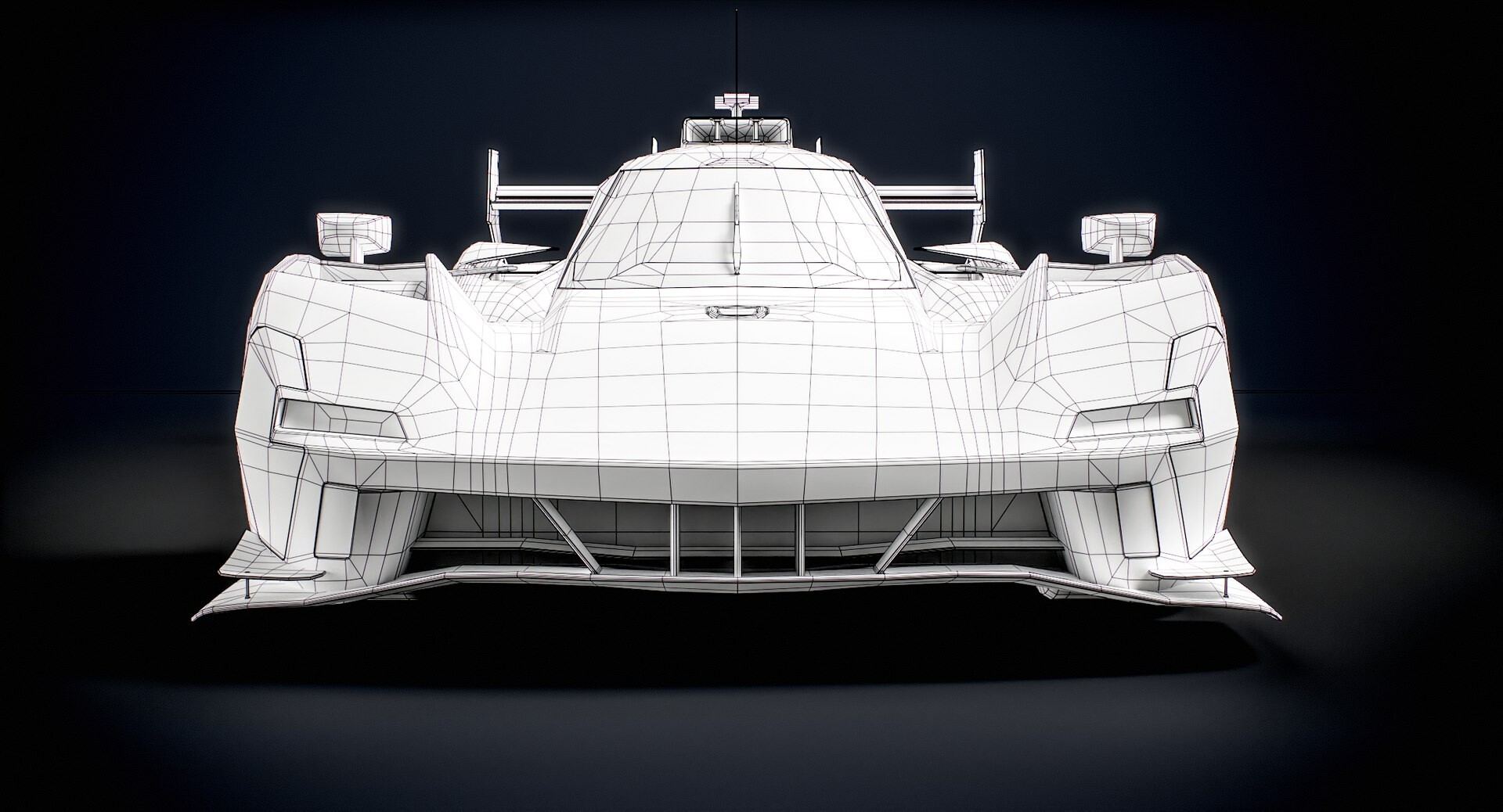 OpticalDreamSoft - Cadillac V-LMDh Hypercar 2023 White Mockup PBR 3D model